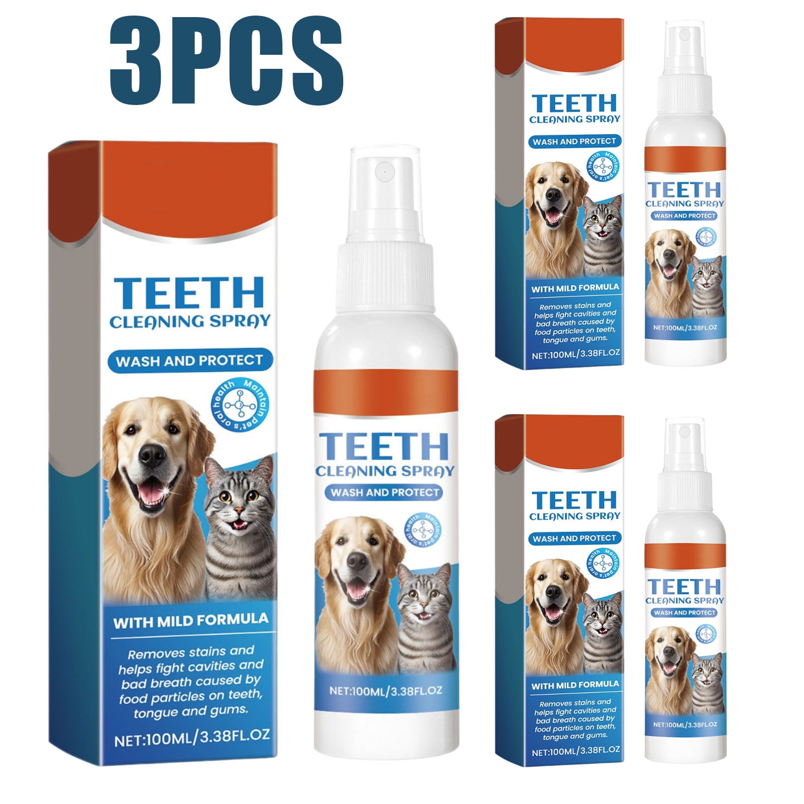 Shkhoas Dog and Cat Teeth Cleaning Spray Freshener Oral Health ...