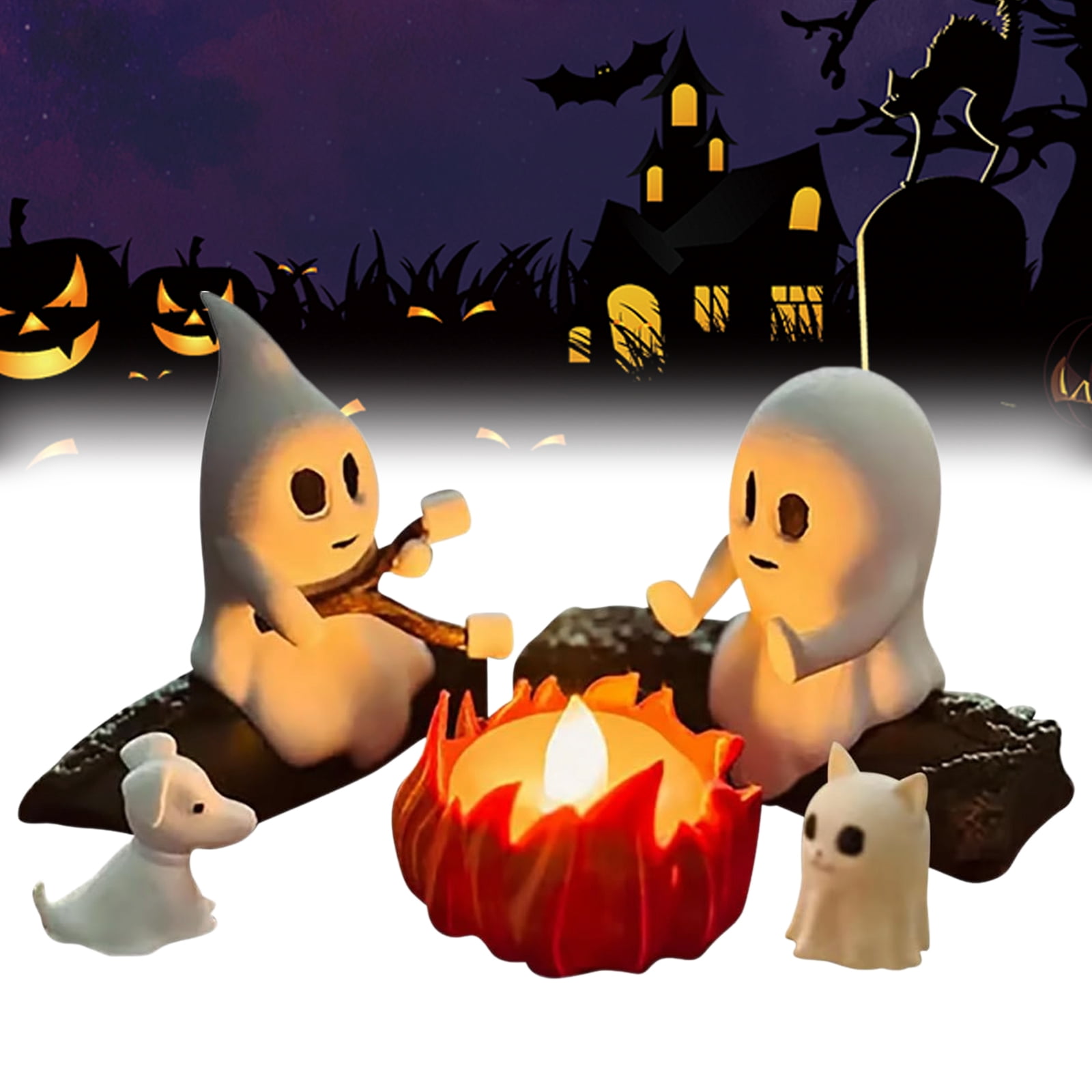 Shkhoas Ghost Campfire Gathering, 3D Printed Cute Ghost Ornaments, Cute ...