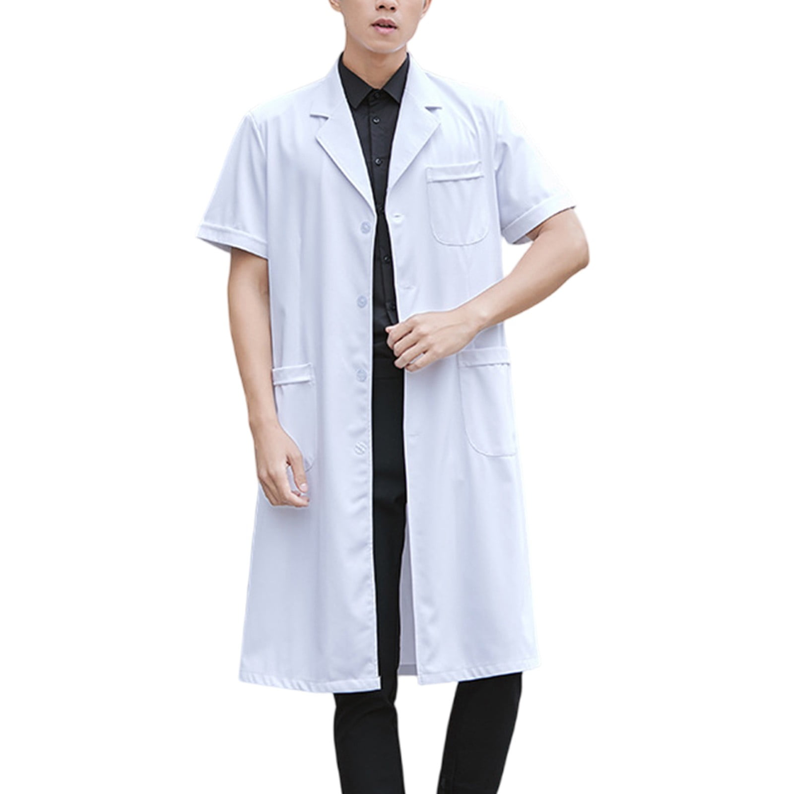 Shkhoas Lab Coat for Men & Women Short Sleeve Polyester Cotton Fabric ...