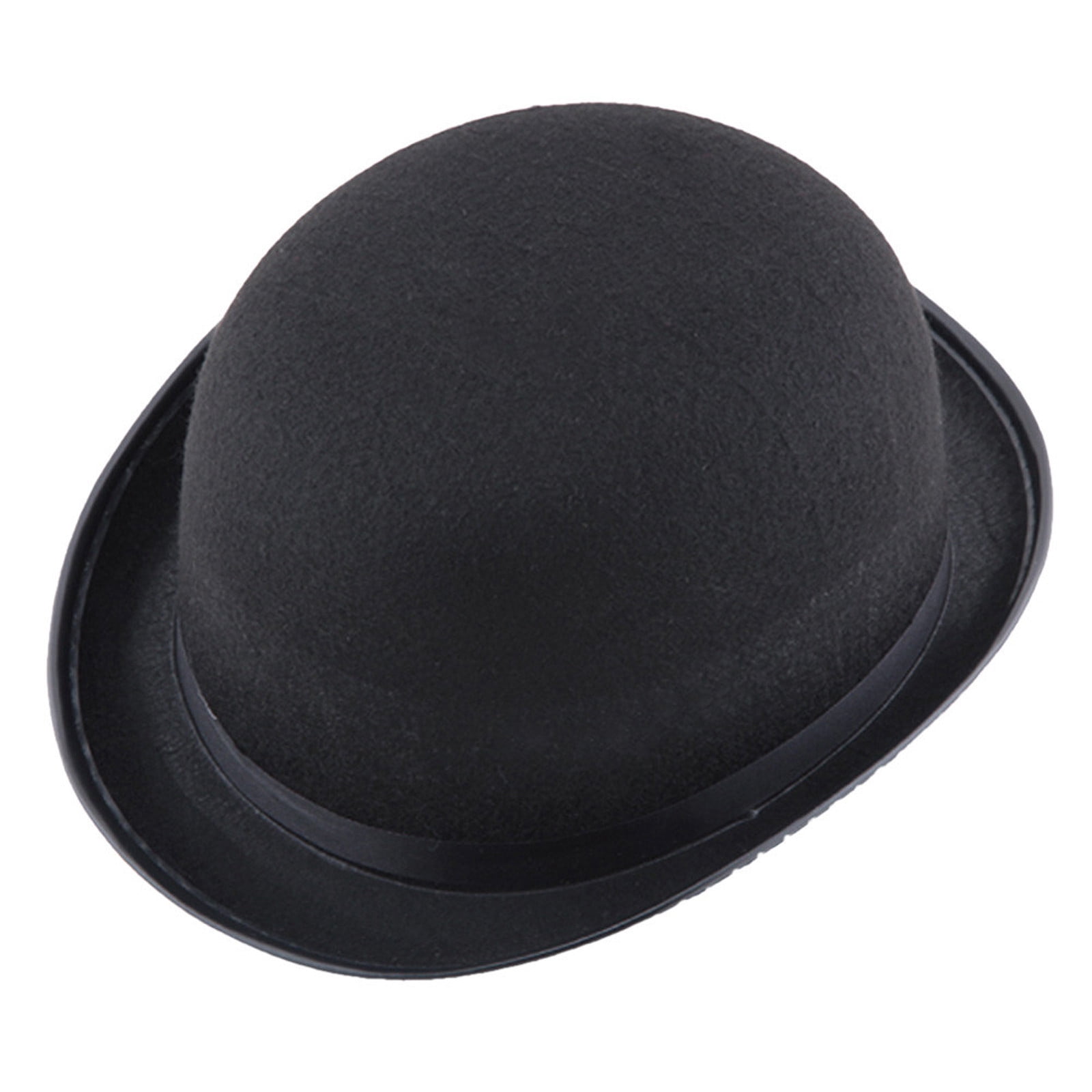 Shkhoas Mens High Felt Hat Black Bowler Derby Hat Satin Lined Fedora ...