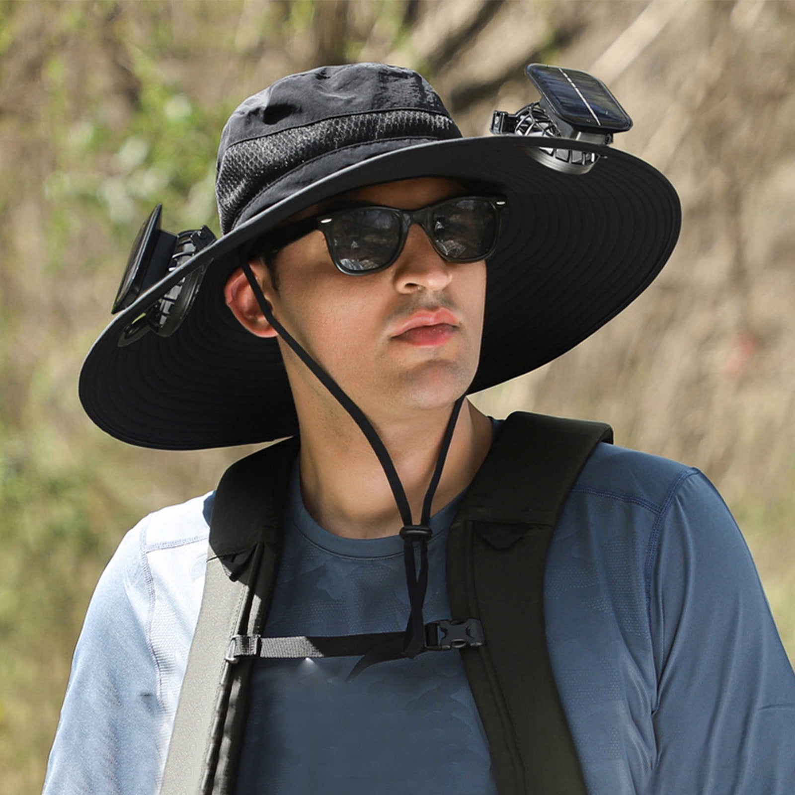 Shkhoas Solar Powered Cooling Hat - Wide Brim Sun Hat with Dual Fans ...