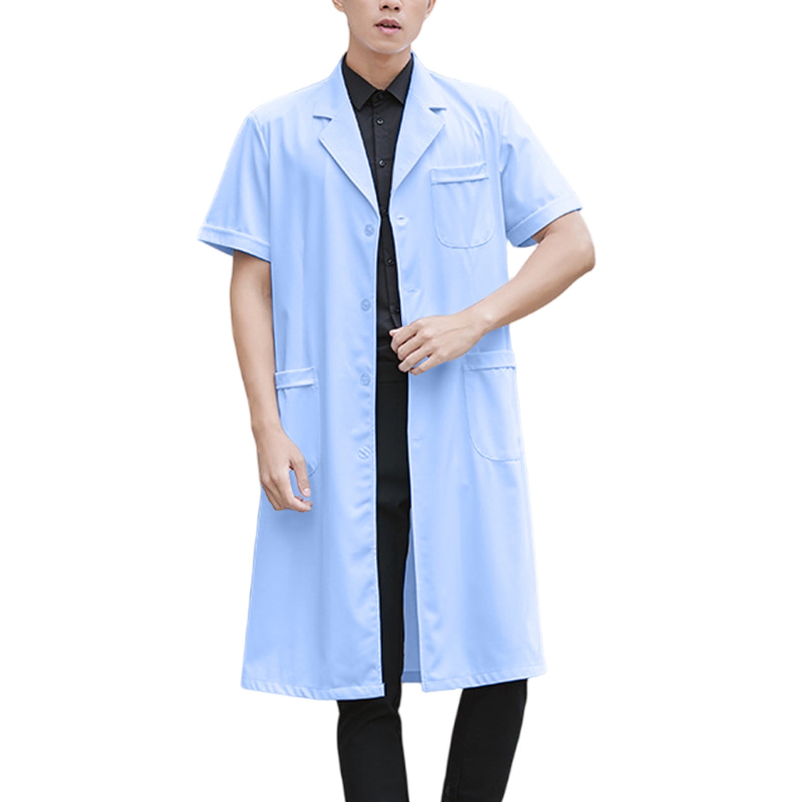 Shkhoas Unisex White Lab Coat for Students and Doctors Short Sleeve ...