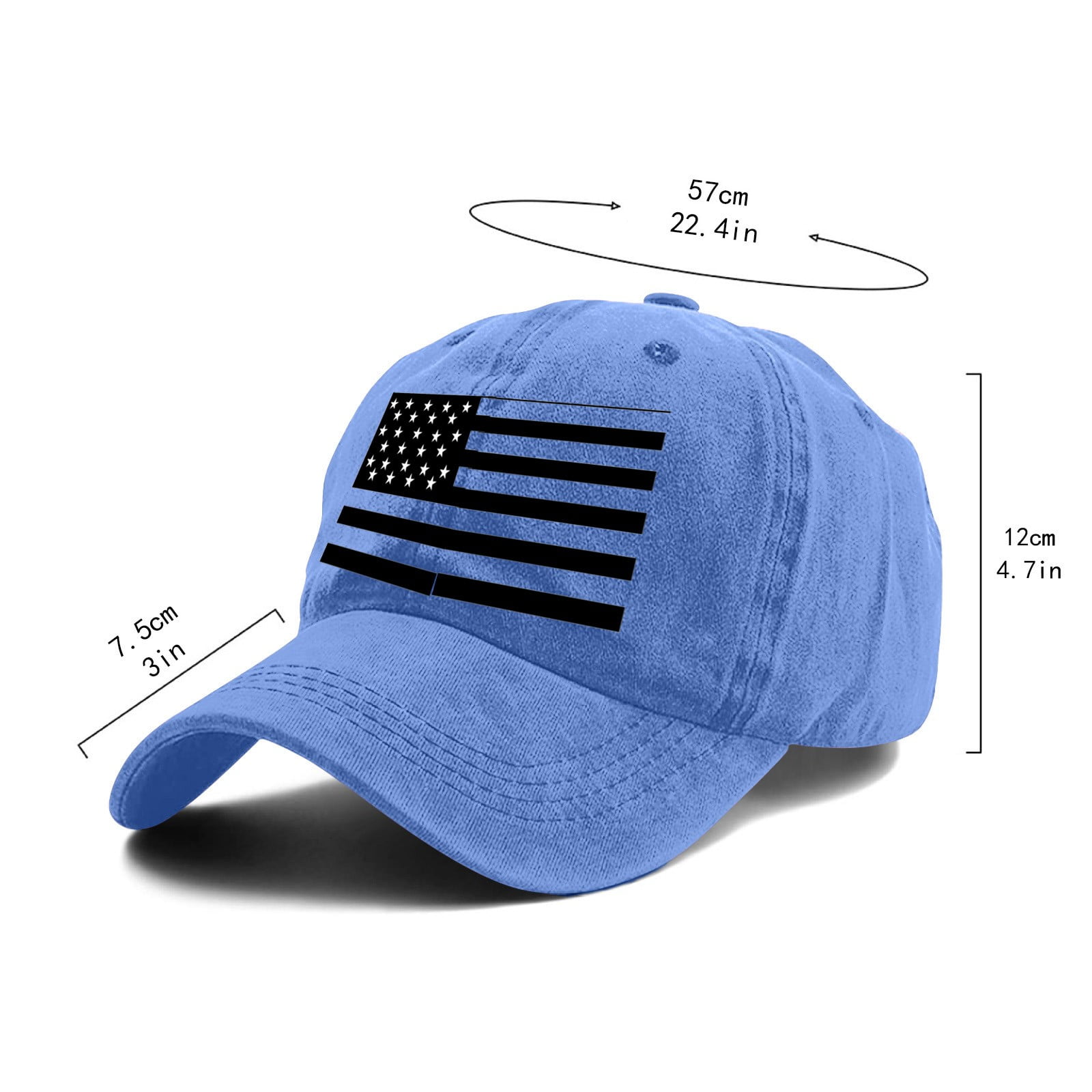 Shkhoas Vintage Washed American Flag Baseball Cap Adjustable Dad Hat ...