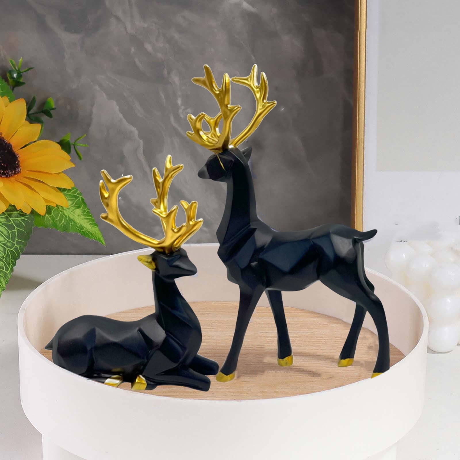 Shldybc 2Pcs Reindeer Christmas Decor Christmas Deer Desk Decor Indoor ...