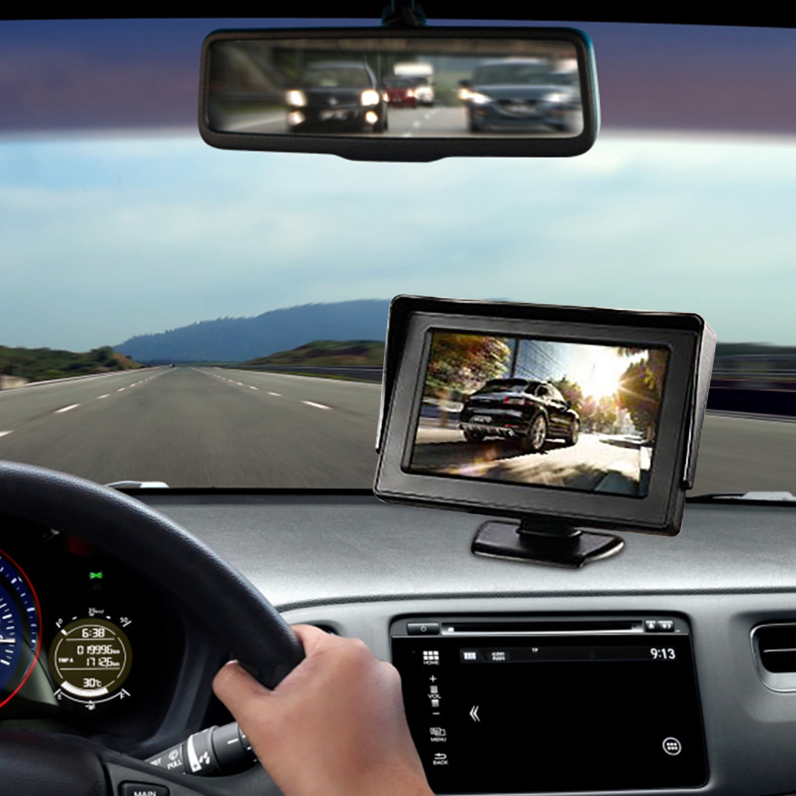 Shldybc 4.3 Inch Desktop Car Monitor, Truck HD Digital Reversing Image ...