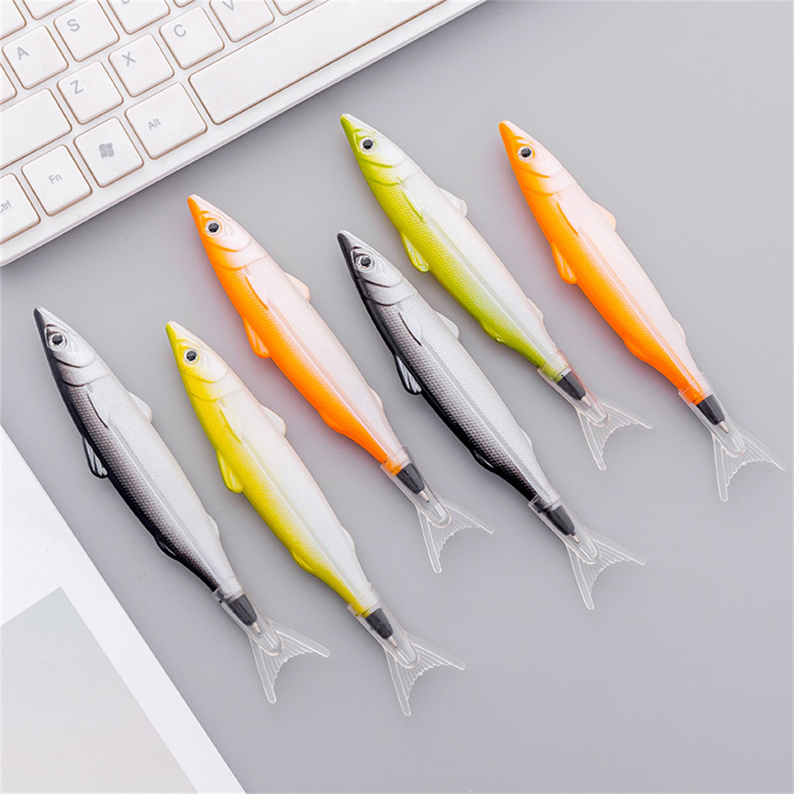Shldybc 6PC Cute Fish Ballpoint Pen Replaceable Refills Creative Marine ...