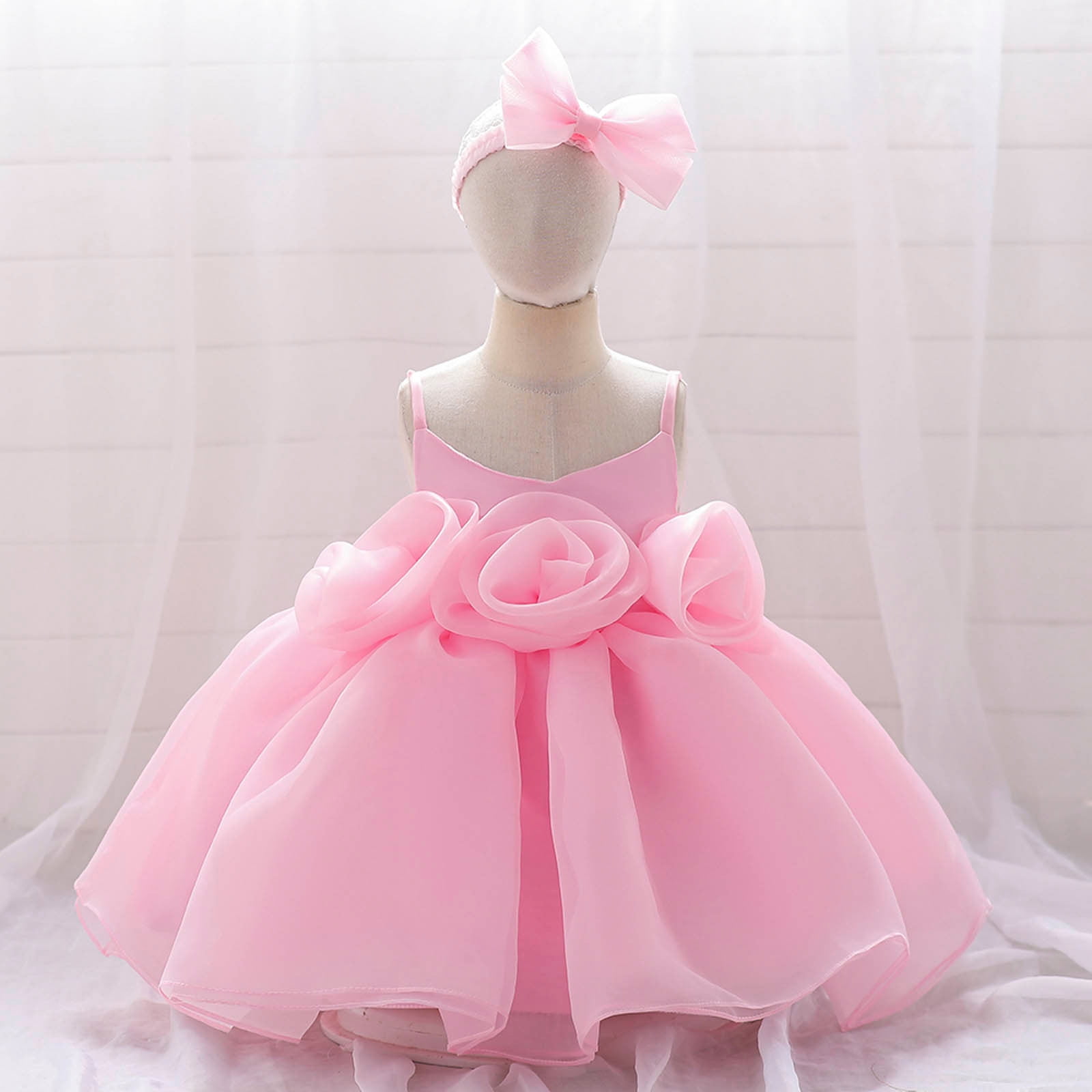 Shldybc Baby Girls Tulle Dress Summer Sleeveless Backless Princess ...