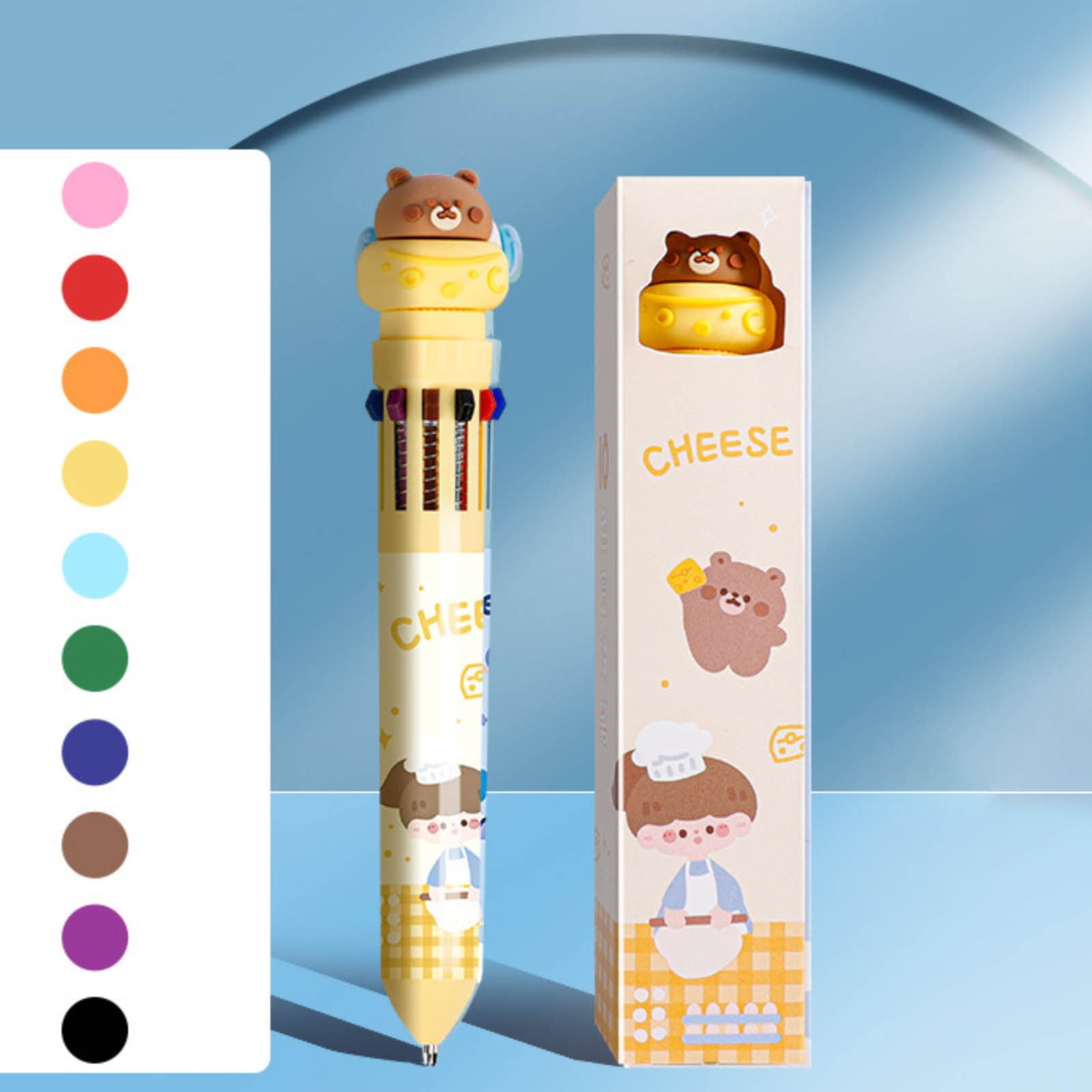 Shldybc Ballpoint Pen, 10 Color Retractable Push Type Color ...