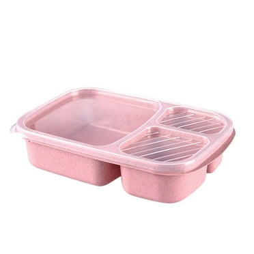 Lloopyting Bento Divided Container Plastic Bento Box 3 Section Box ...