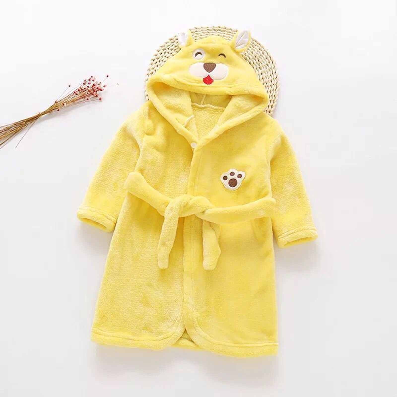 Shldybc Boys Girls Robe Toddler Kids Hooded Sleepwear Fleece Bathrobes ...
