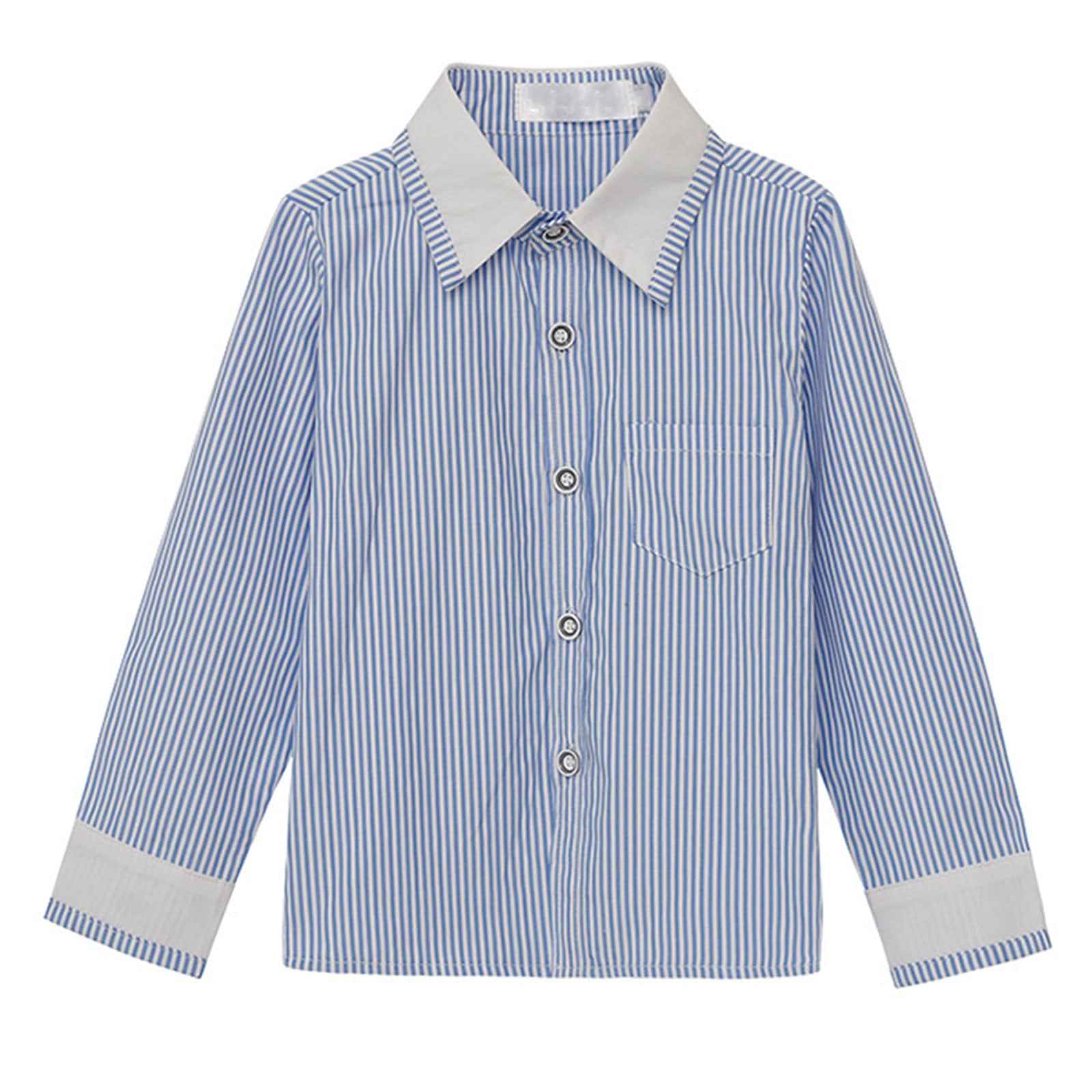 Shldybc Boys Long Sleeve Dress Shirt, Kids Button-Down Shirt Casual Top ...
