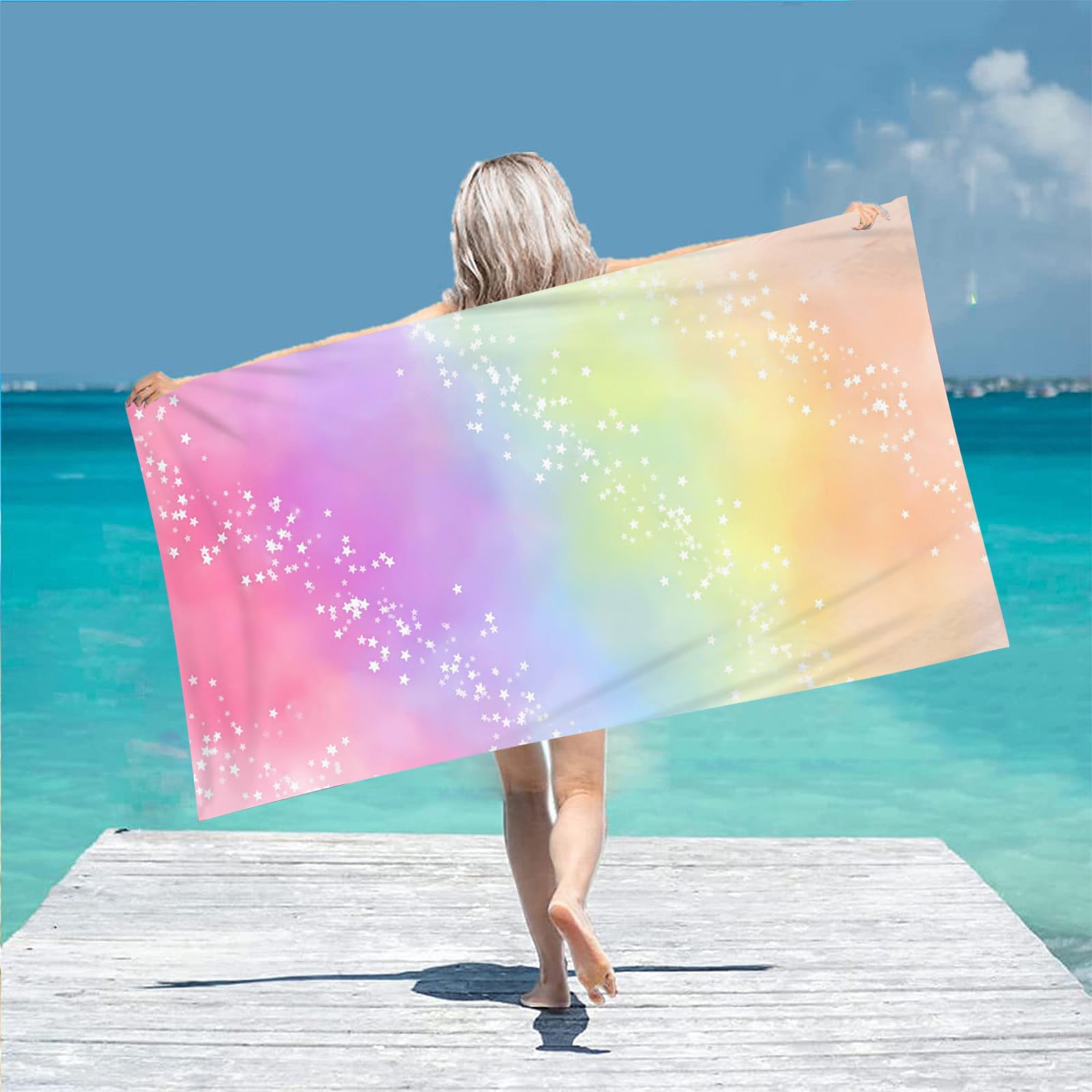 Shldybc Colorful Microfiber Cloth Beach Towel Bath Towel Beach Blanket ...