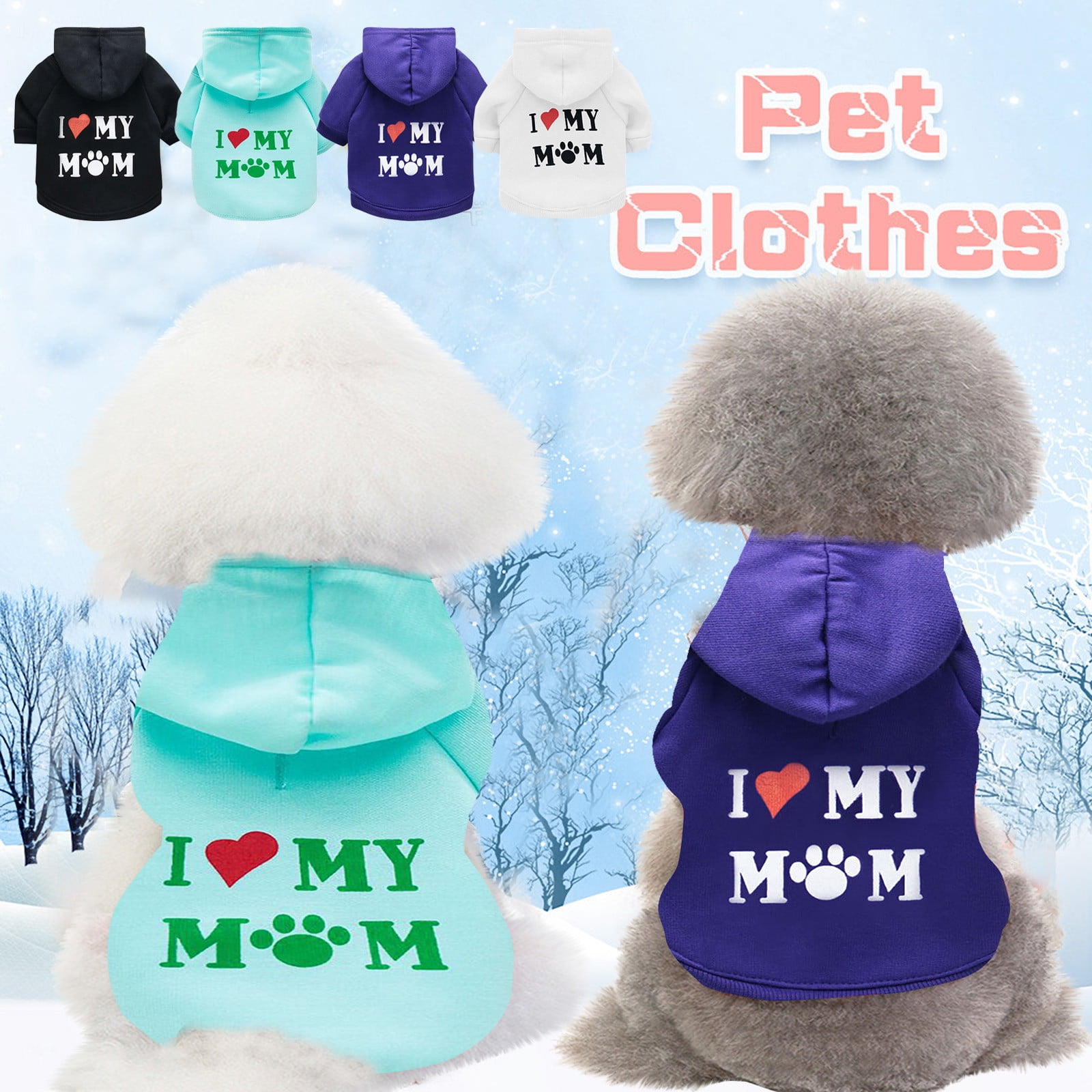 Shldybc Dog Sweatshirt Dog Clothes for Small Dogs Girl, Cute Dog Warm ...