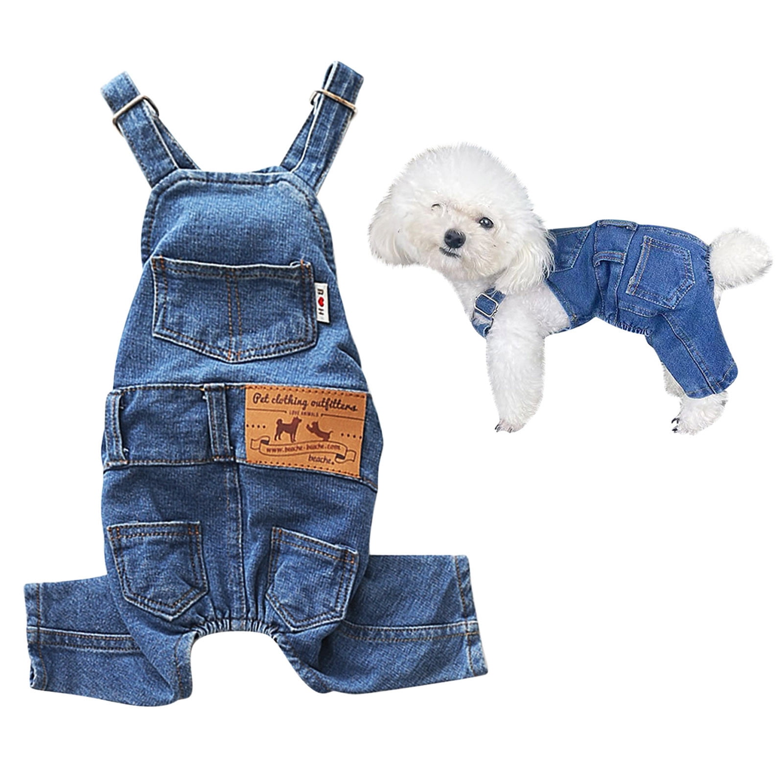 Shldybc Dog Denim Jumpsuit Costumes Cat Pet Puppy Jean Jacket Sling ...