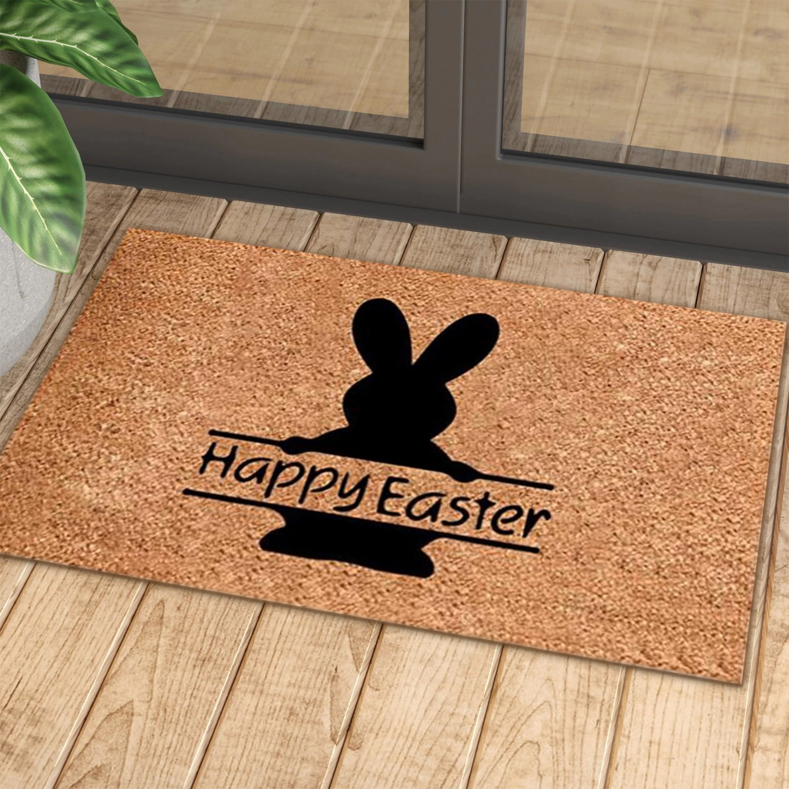 Shldybc Easter Doormat, Easter Eggs Rabbits Entryway Front Door Mats ...