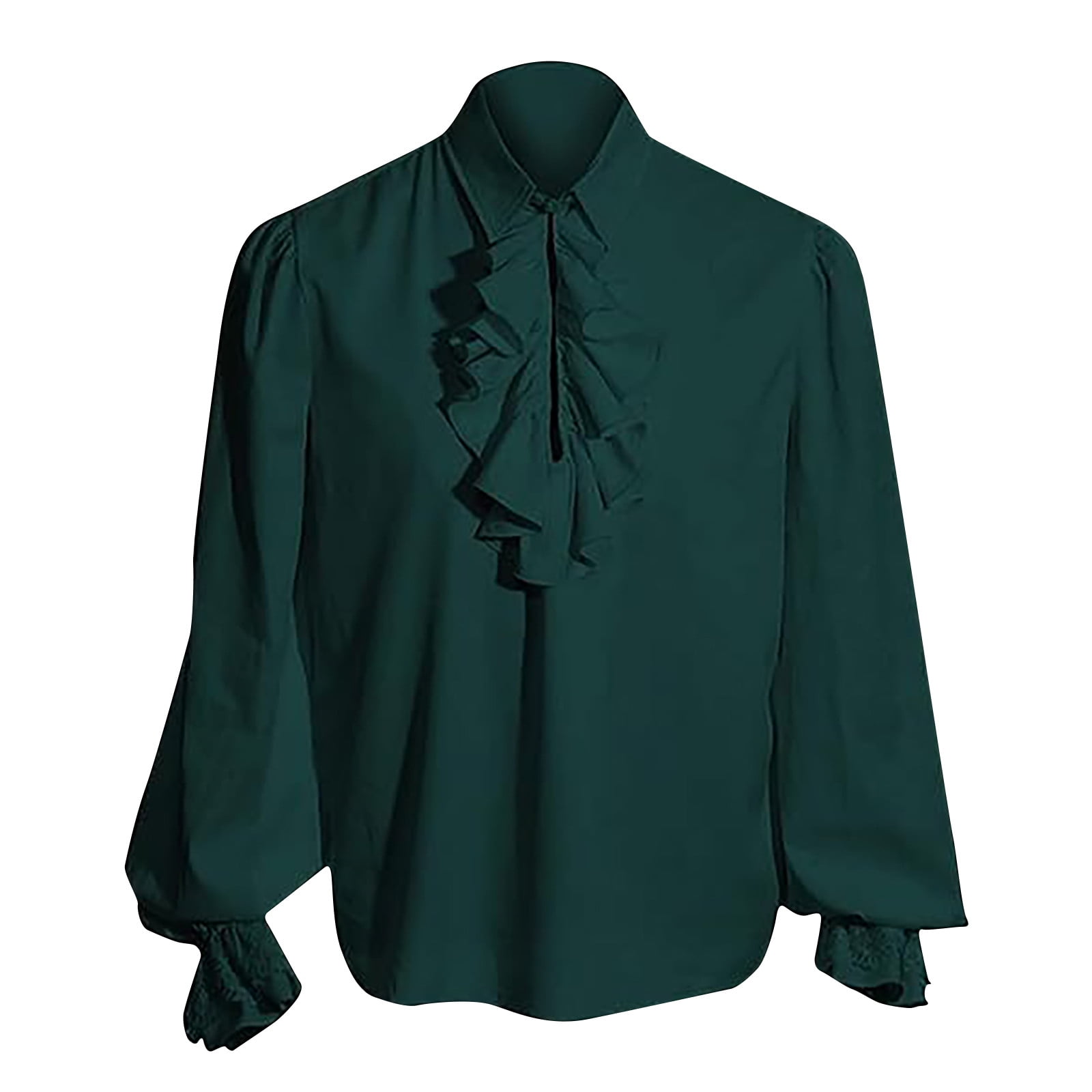 Shldybc Men's Shirt Gothic Renaissance Ruffle Front Pirate Shirt ...
