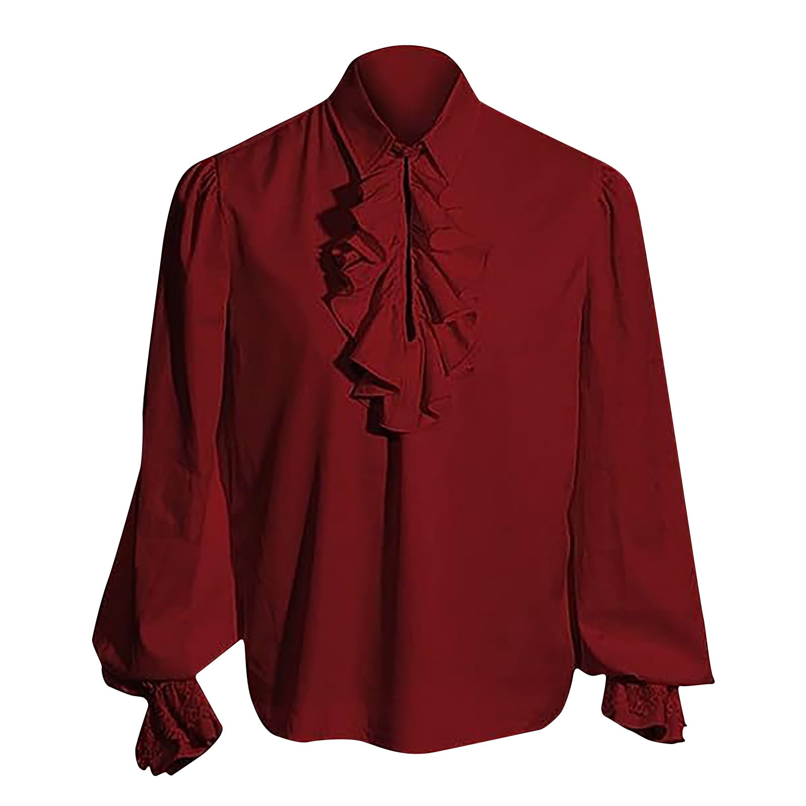 Shldybc Men's Shirt Gothic Renaissance Ruffle Front Pirate Shirt ...
