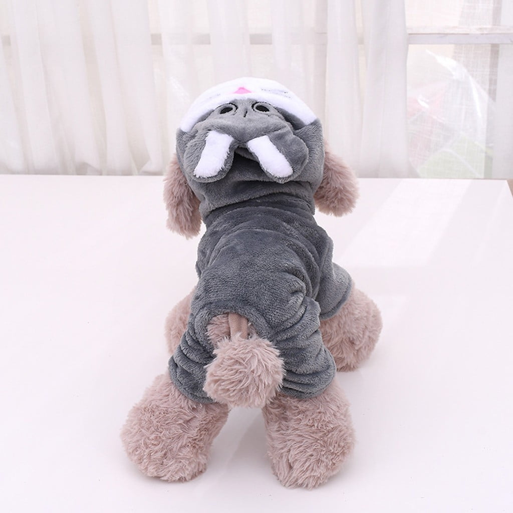 Shldybc Pet Dog Four-Legged Plush Clothes Embroidery, Rabbit Ears Make ...