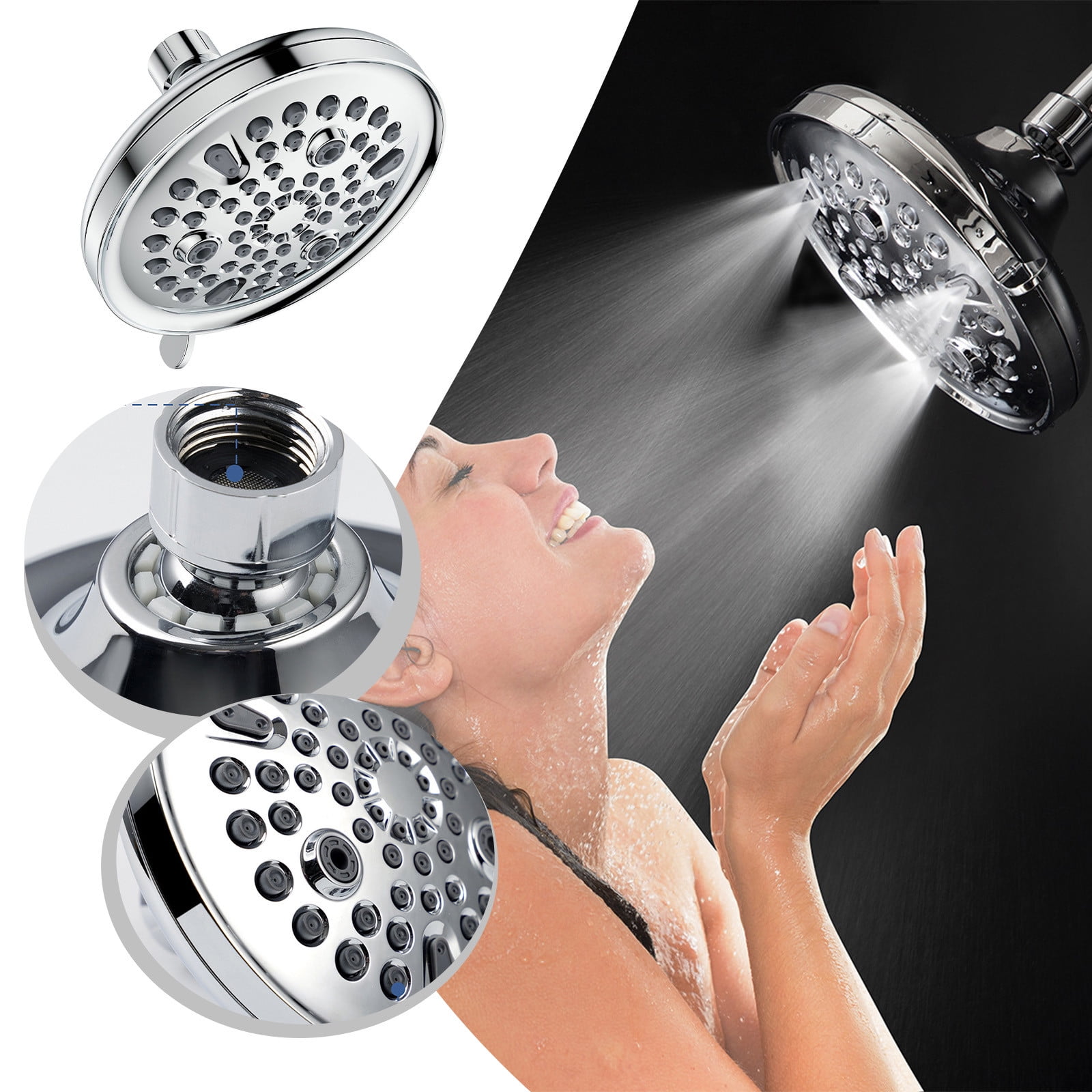 Shldybc Premium High Pressure Shower Head - High Pressure Rain - Luxury ...