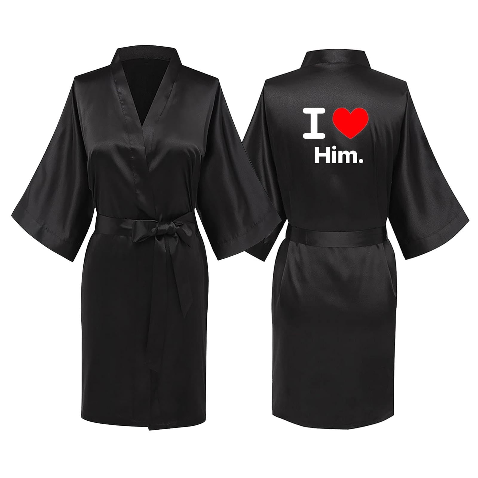 Shldybc Silk Robes for Women Men Spa Robe Couples His and Hers Matching ...