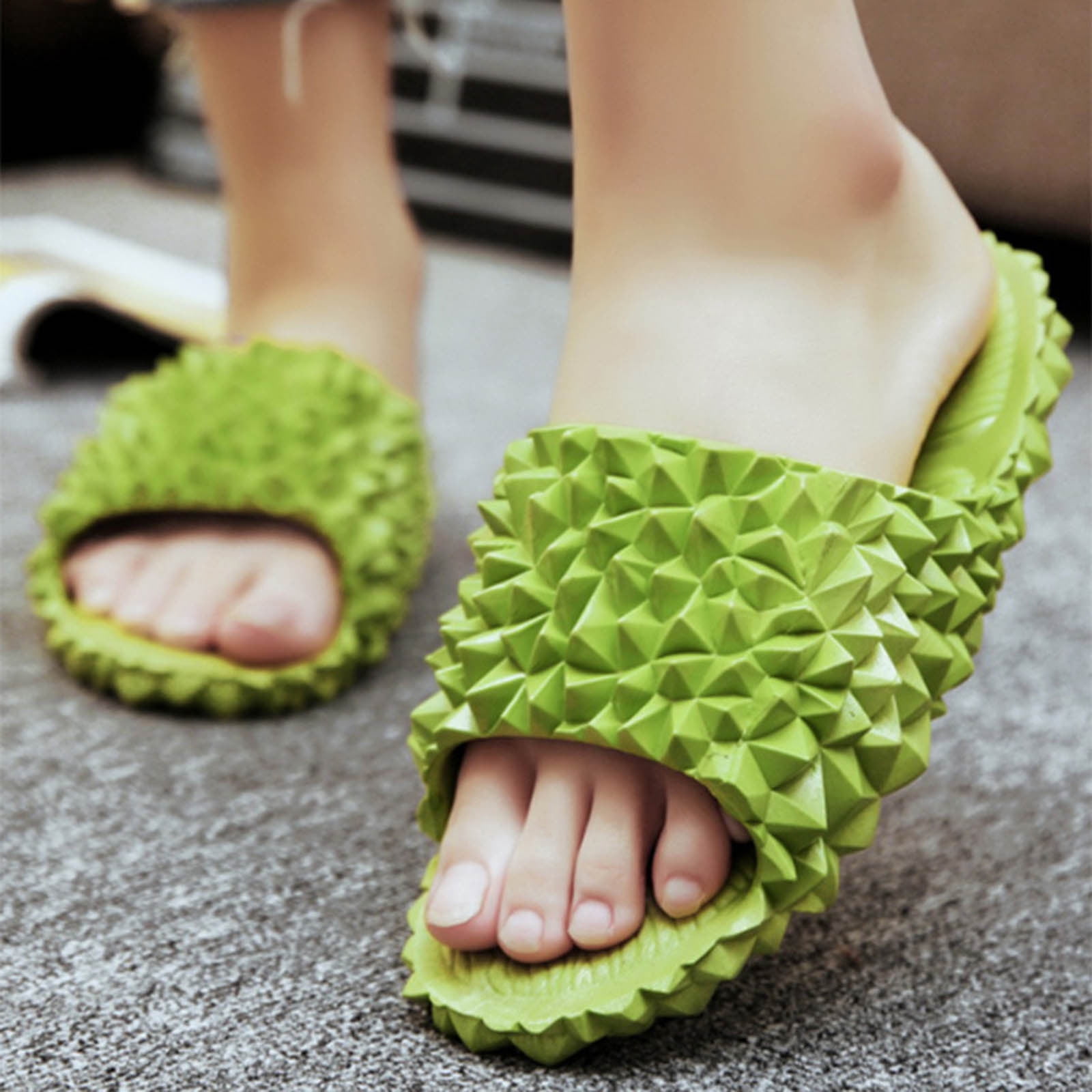 Shldybc Slippers for Women, Creative Durian Slides Ladies Beach Shoes ...
