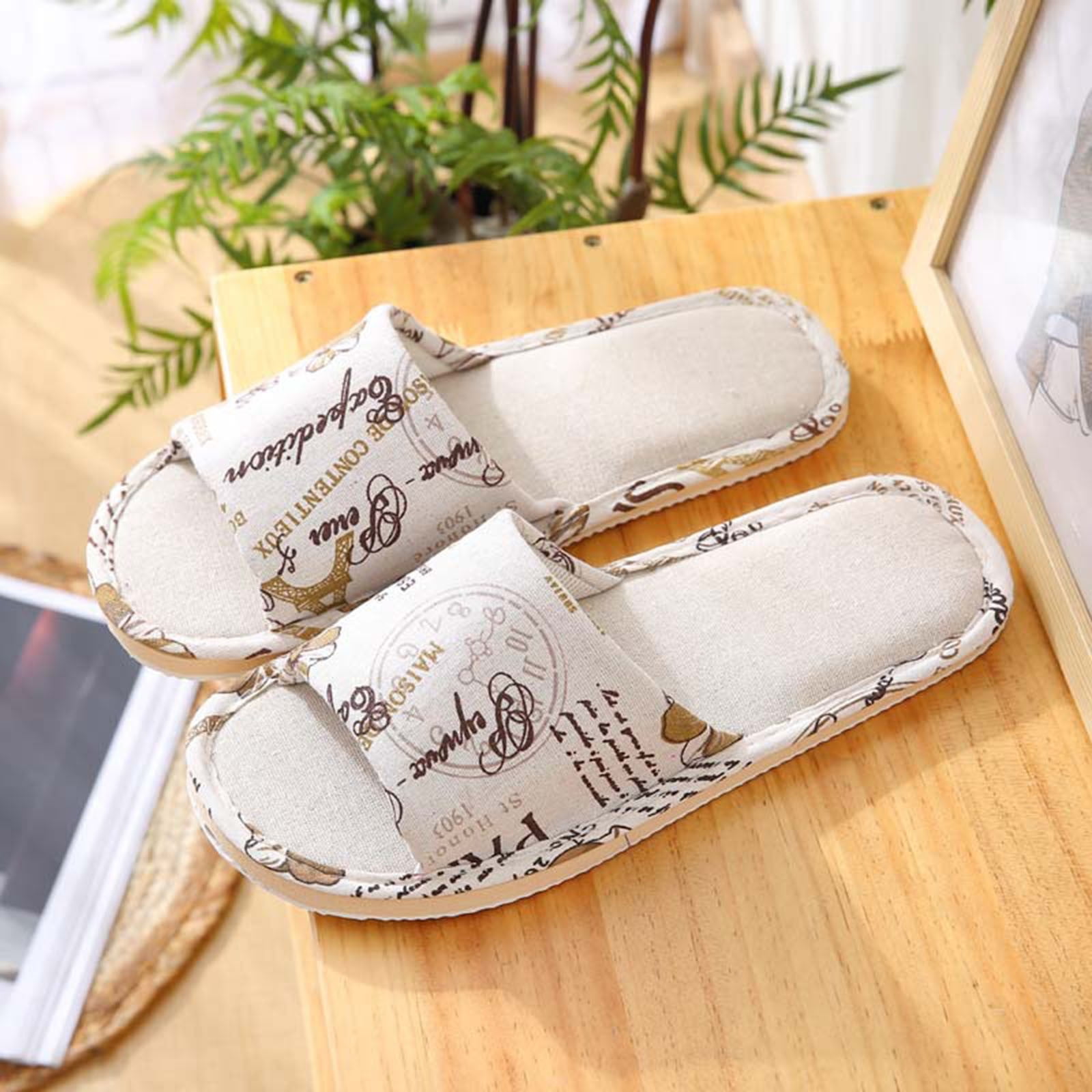 Shldybc Summer House Slippers for Women Open Toe Women's Slippers Round ...