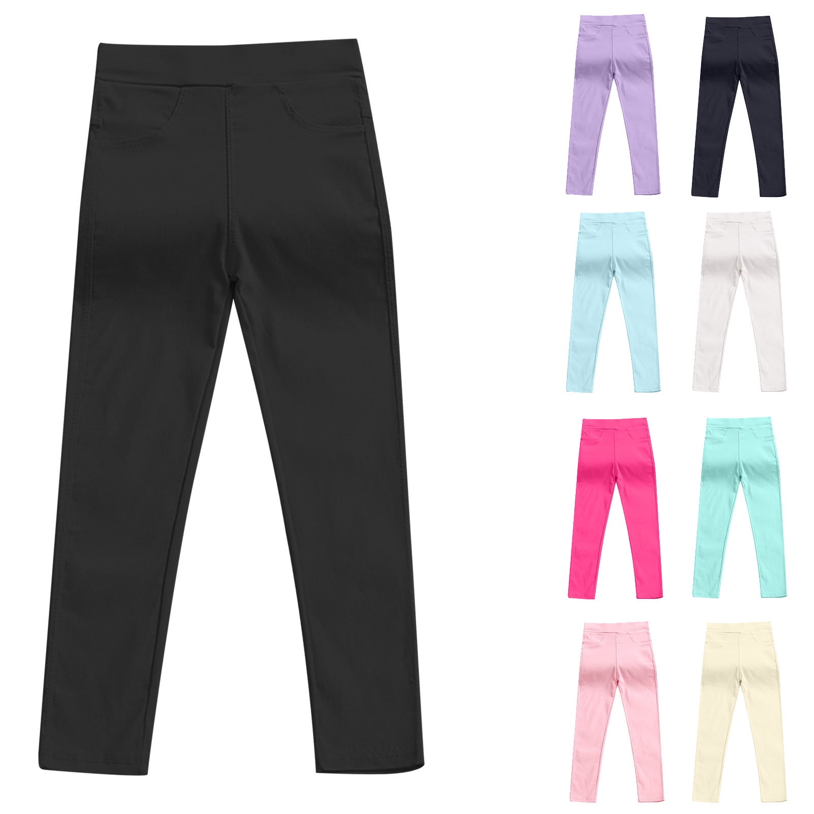 Shldybc Toddler Baby Girls Candy Color Solid Color Leggings Casual ...