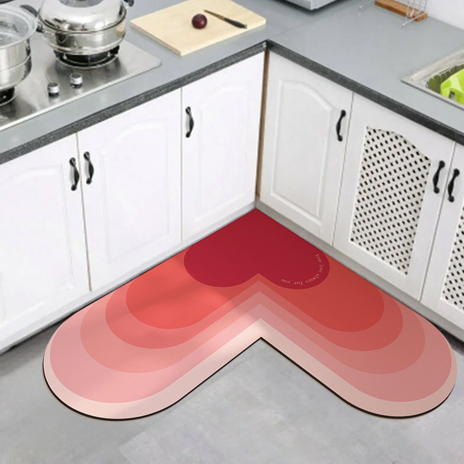 Shldybc Valentine's Day Bathroom Rug, L-Shaped Bath Mat, Non Slip ...