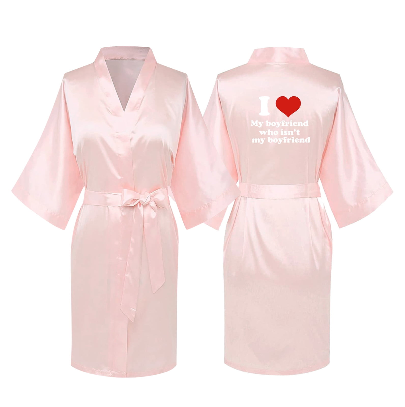 Shldybc Valentine's Day Gift Silk Robes for Women Men Spa Robe Couples ...