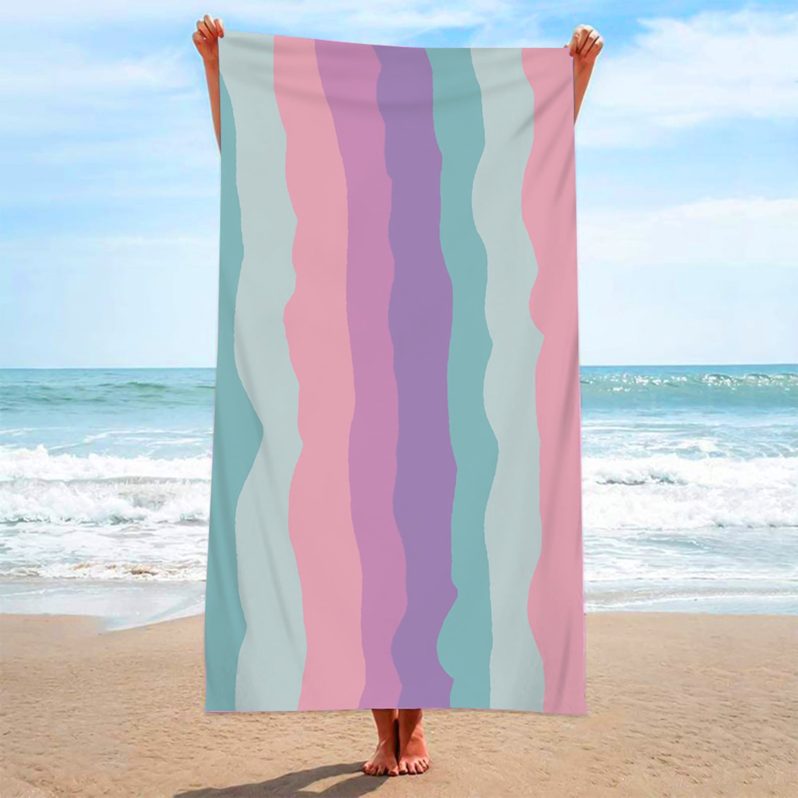 Shldybc Wave Style Microfiber Cloth Beach Towel Bath Towel Beach ...