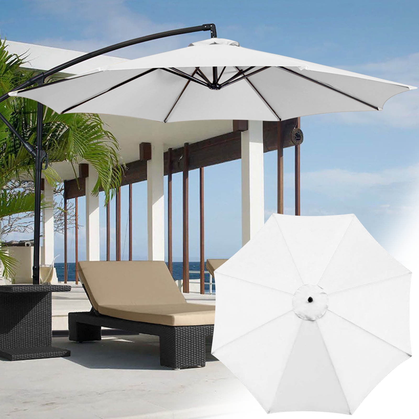 Shldybc White Sun Shades Outdoor Patio Umbrella, Rainproof - Walmart.com