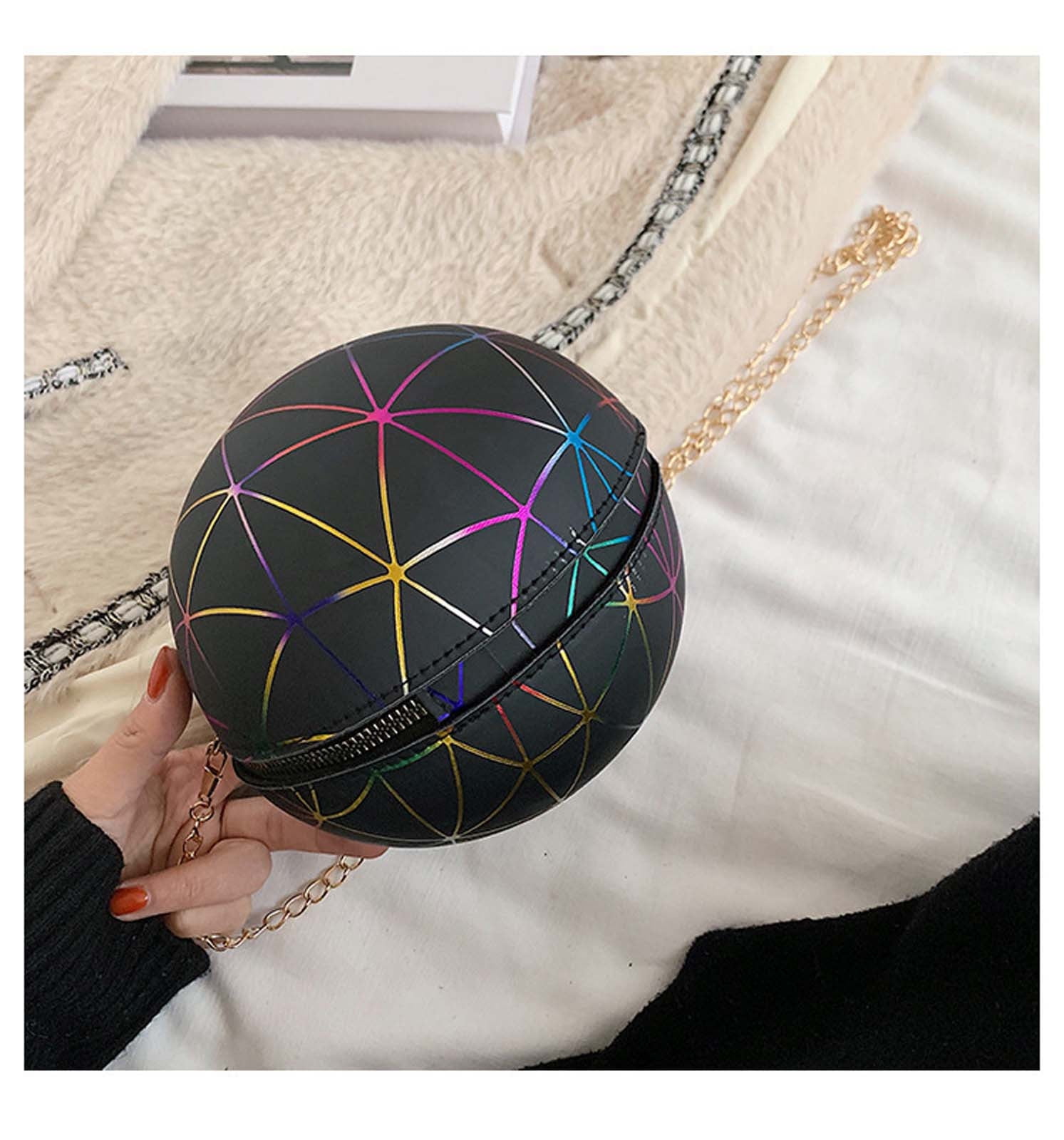 Shldybc Women Crossbody Bags Basketball Shaped Handbags Chain Shoulder ...