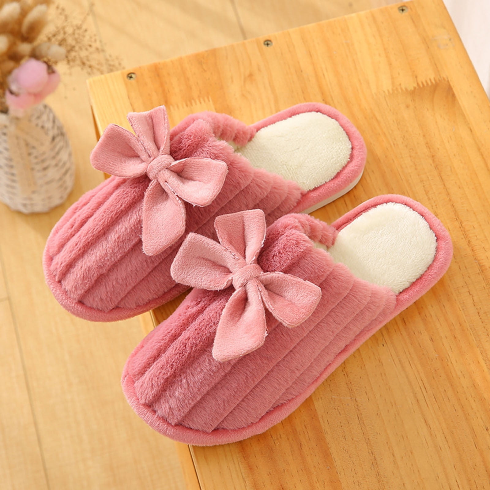 Shldybc Women's Cute House Slippers for Ladies Round Head Indoor ...