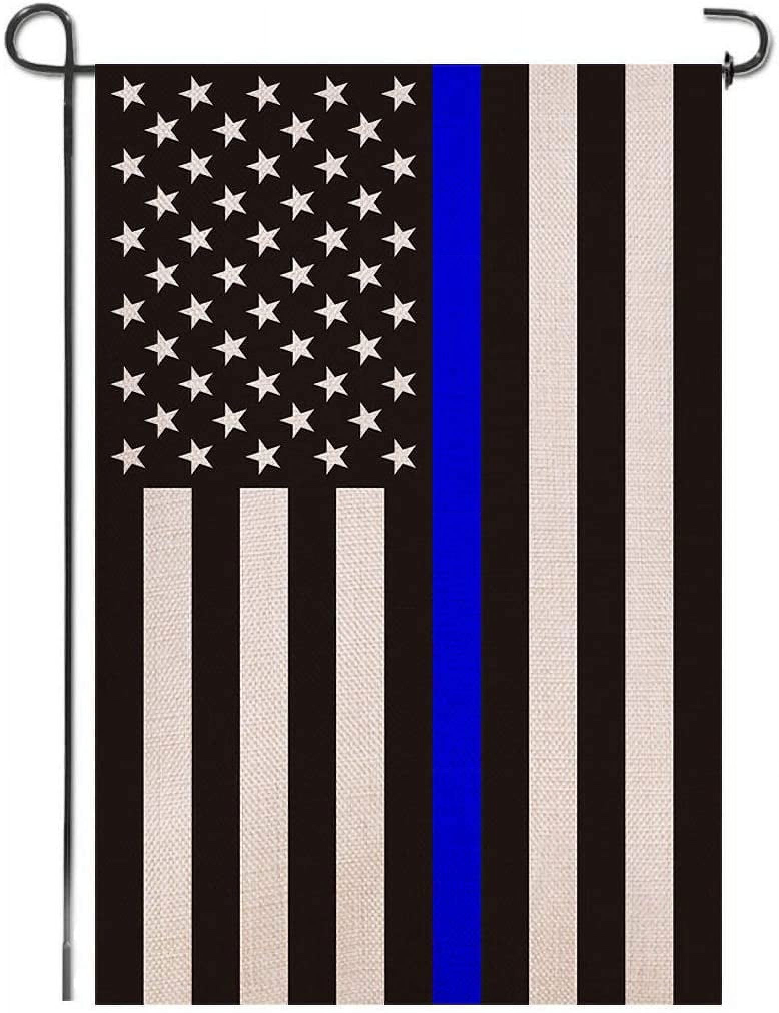 Shmbada Outdoor Thin Blue Line Support Police Garden Flag - Double ...