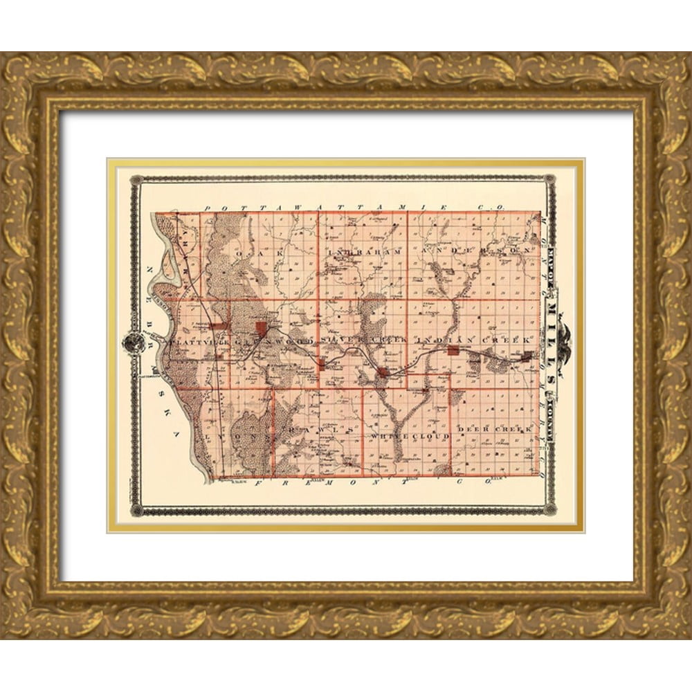 Shober 14x12 Gold Ornate Wood Framed with Double Matting Museum Art ...