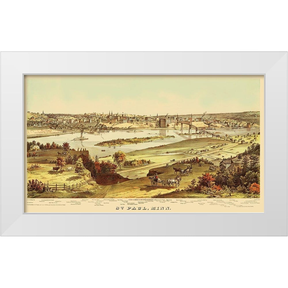 Shober 24x15 White Modern Wood Framed Museum Art Print Titled - St Paul ...