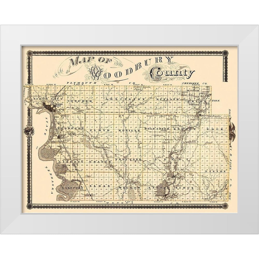 Shober 24x19 White Modern Wood Framed Museum Art Print Titled ...