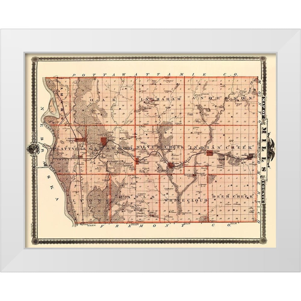 Shober 32x26 White Modern Wood Framed Museum Art Print Titled - Mills ...