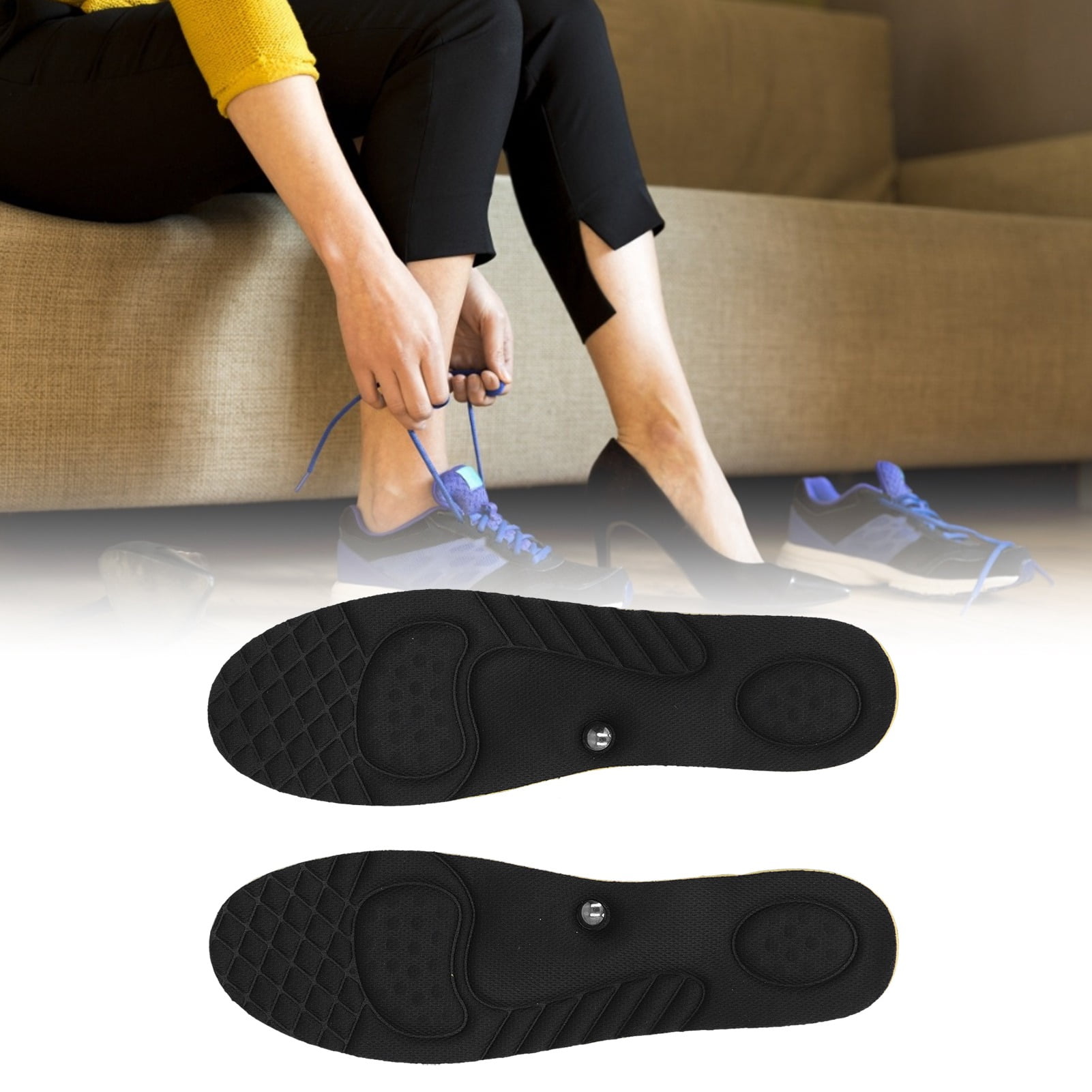 Shock Absorbing Shoe Inserts With Magnet Massage, 4cm Height Increase ...