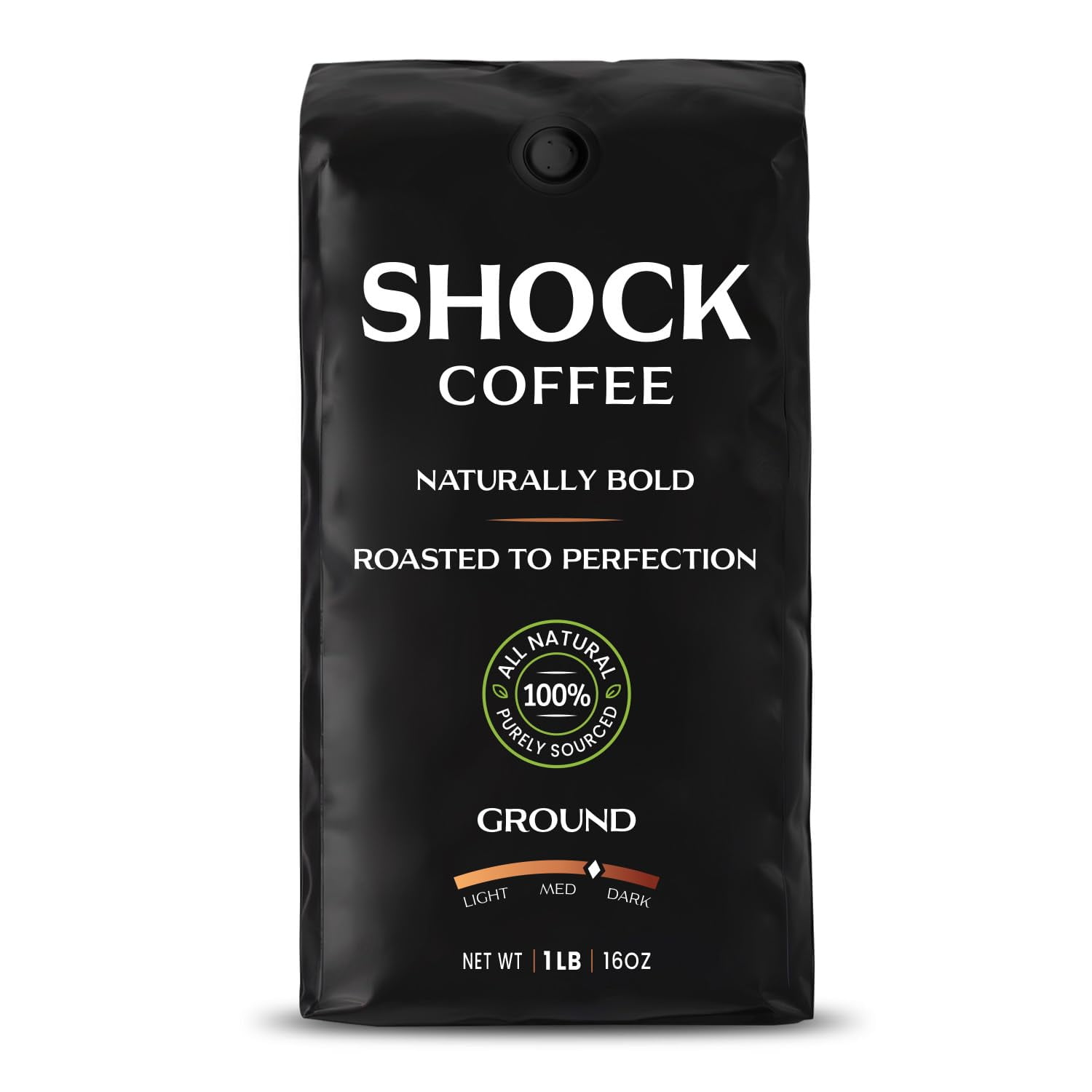 Shock Coffee - Bold all Arabica Med-Dark Roast Ground, 1 pound ...