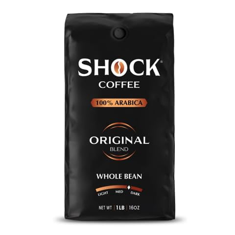 Shock Coffee Whole Bean, The Strongest Caffeinated All-Natural Coffee ...