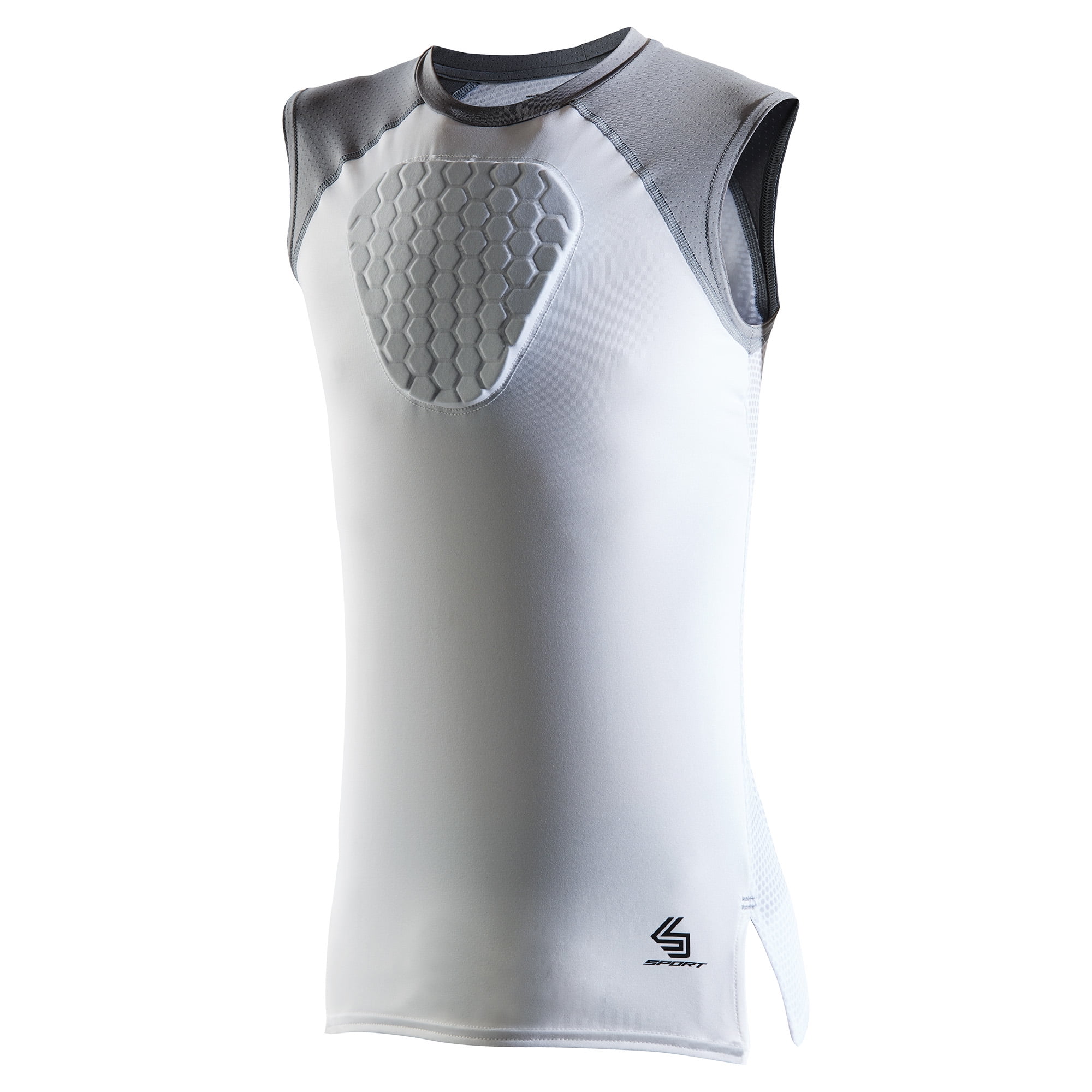 Shock Doctor Hex Sleeveless Padded Sternum Shirt, White , Adult Small ...