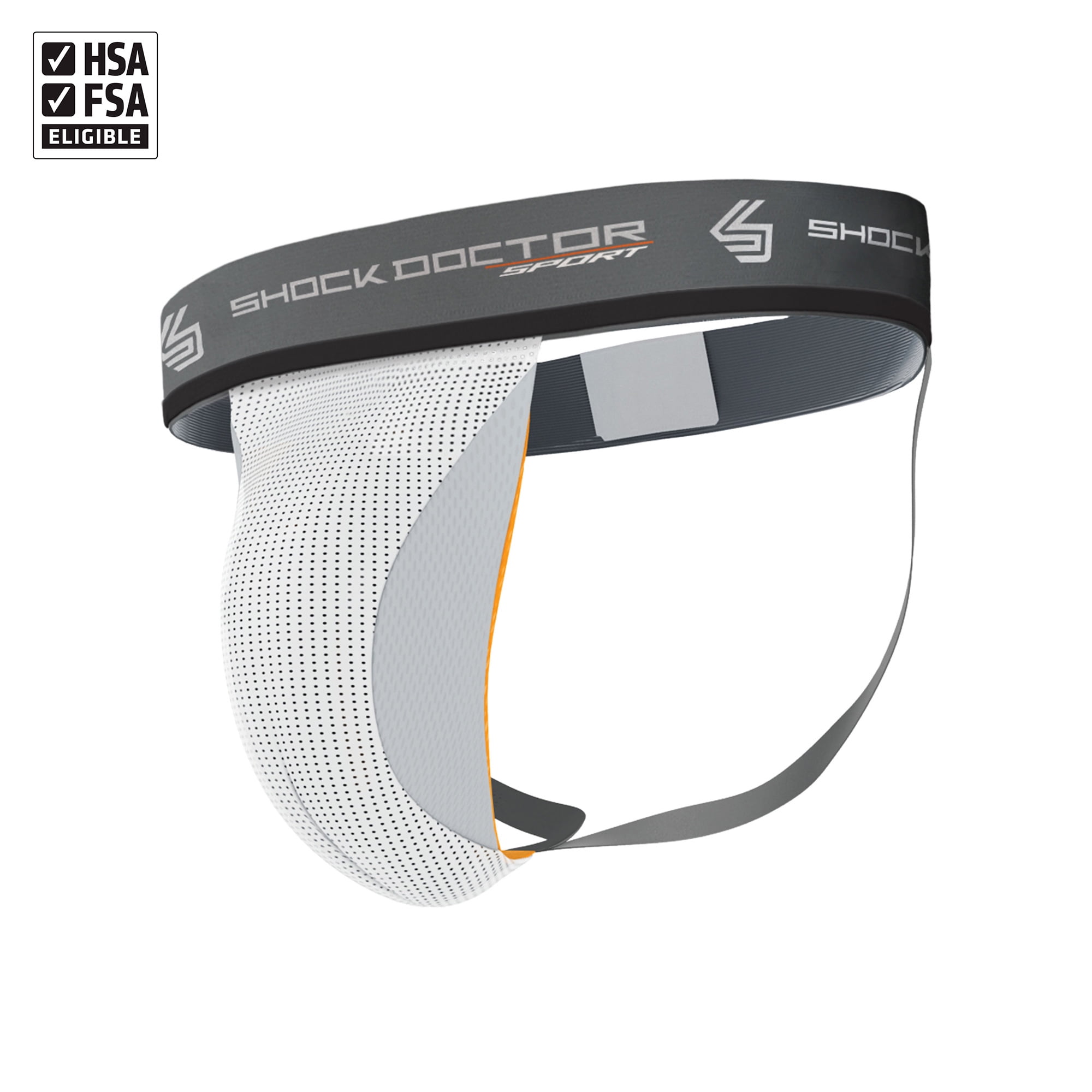 Shock Doctor Sport Supporter with Cup Pocket, White, Adult Medium HSA ...