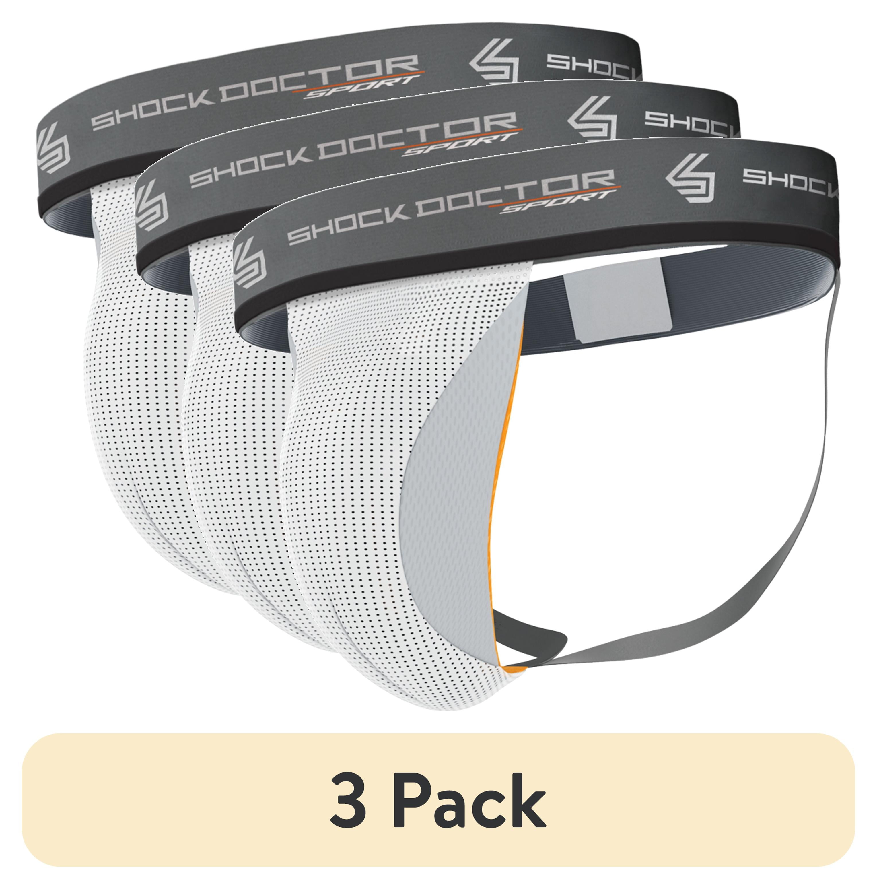 (3 pack) Shock Doctor Sport Supporter with Cup Pocket, White, Size ...