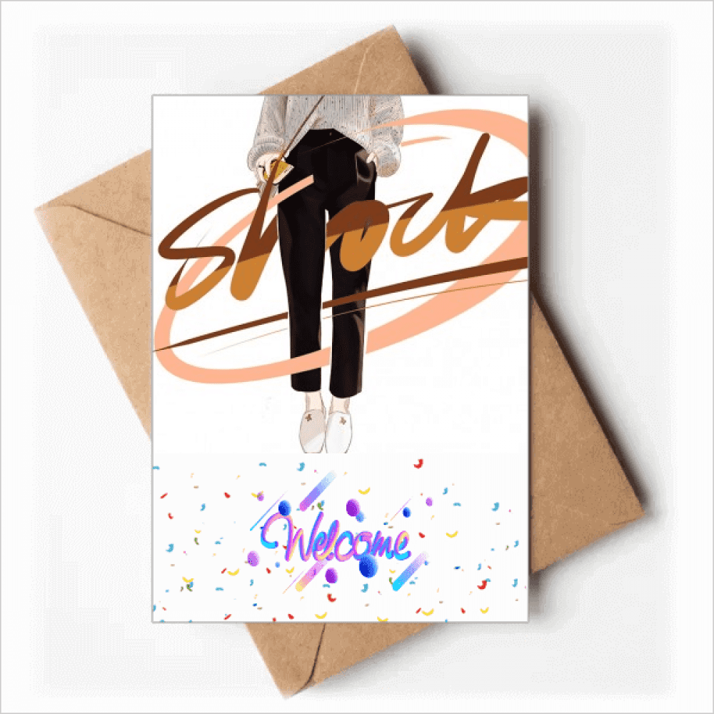 Shock Girl Figure Design Illustration Art Welcome Back Greeting Cards ...