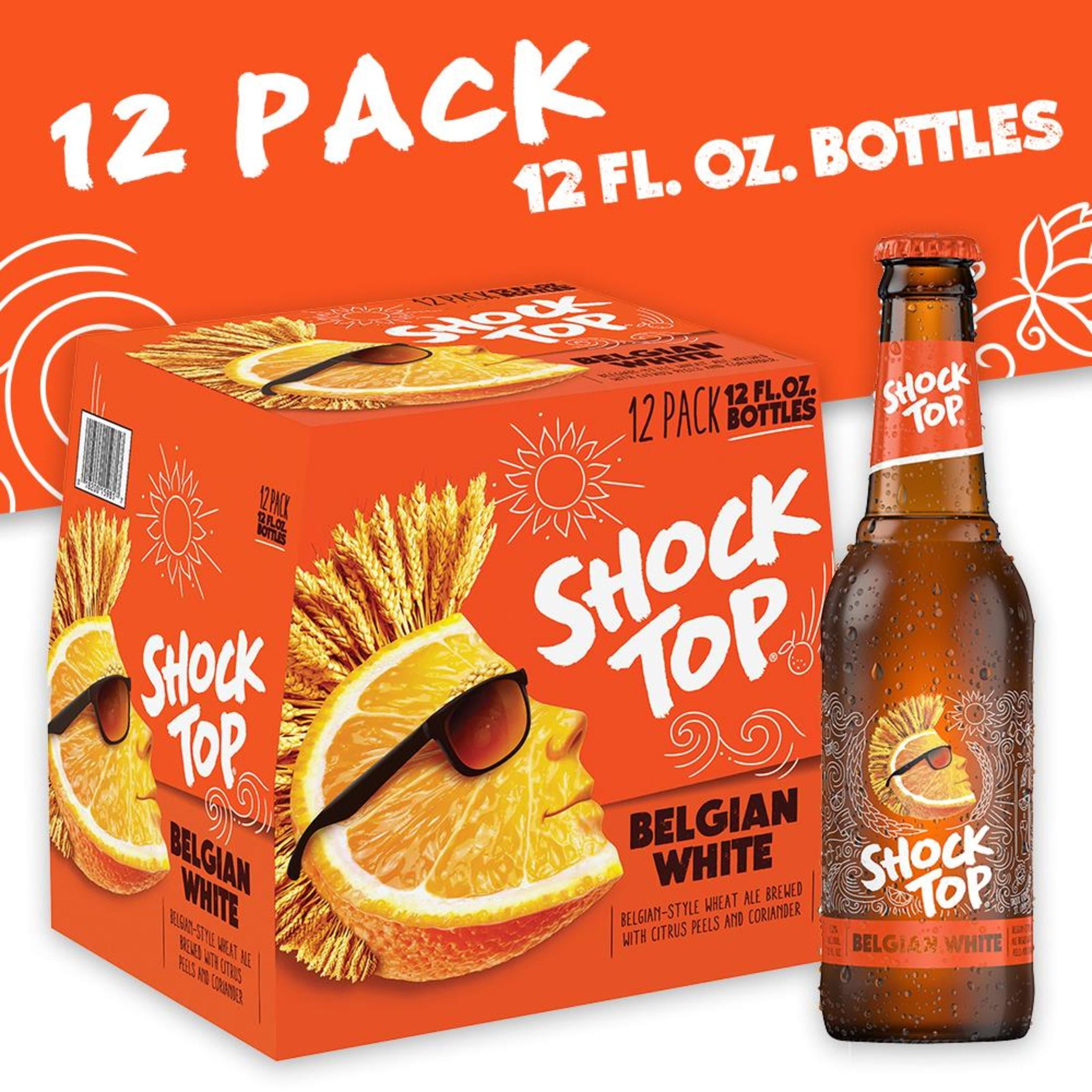Shock Top, Belgian White Wheat Beer, 12 fl oz Glass Bottles, 12 Pack ...