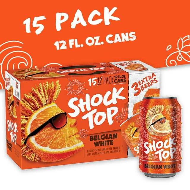 Shock Top Belgian White Wheat Beer, 15 Pack Beer, 12 fl oz Aluminum ...