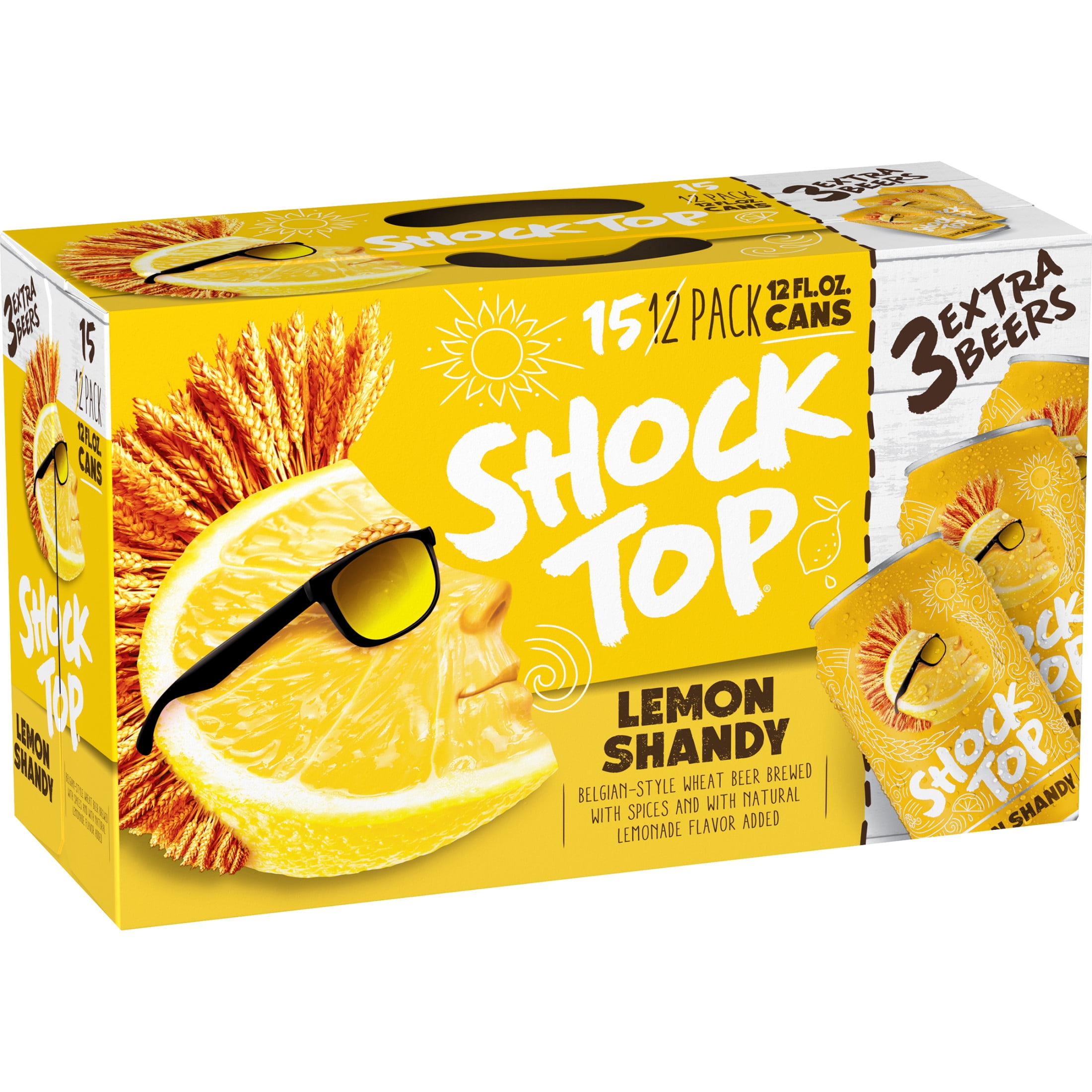 Shock Top Lemon Shandy Beer, 15 Pack 12 fl. oz. Cans, 5.2% ABV ...