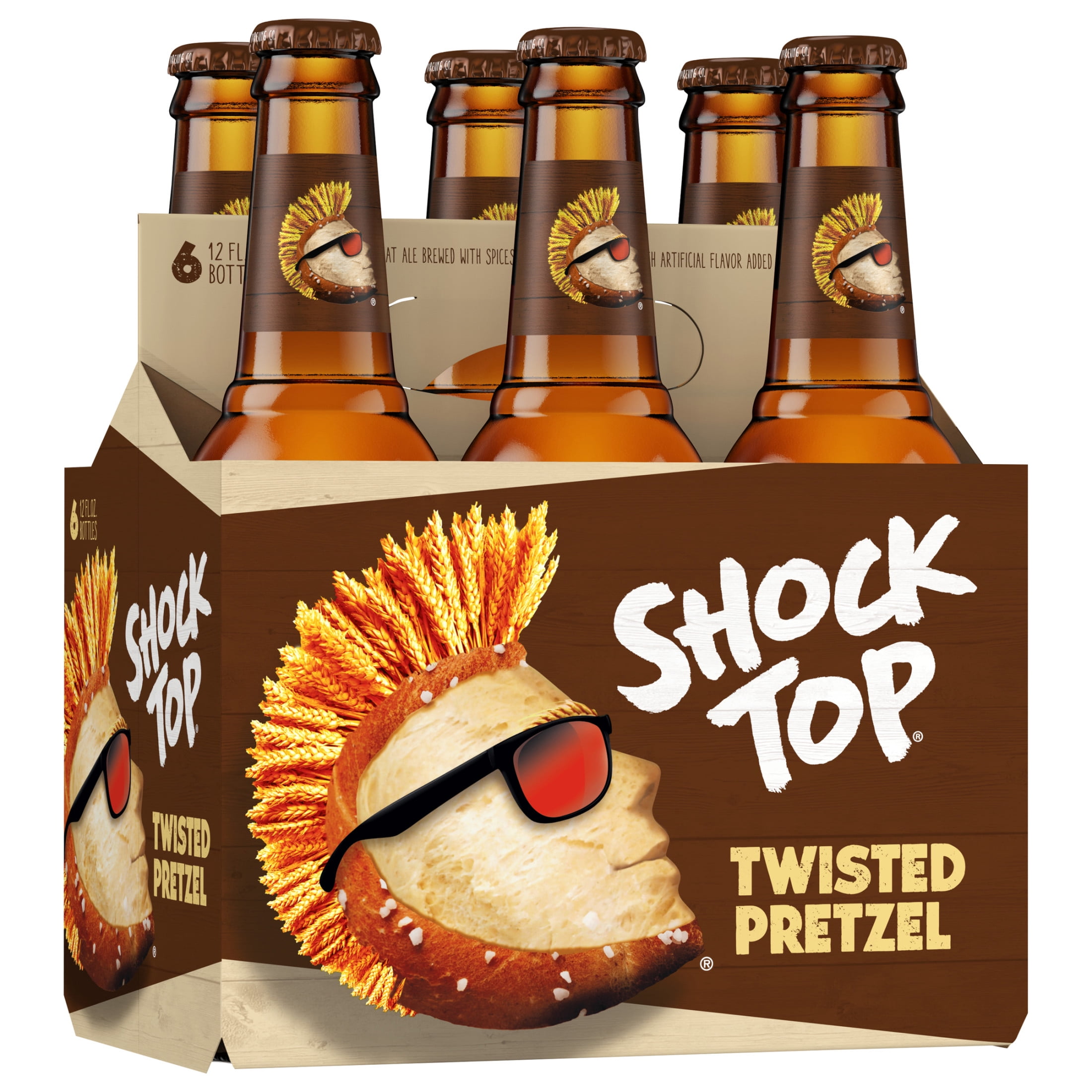 Shock Top Twisted Pretzel Wheat Craft Beer, 6 Pack, 12 fl oz Glass ...