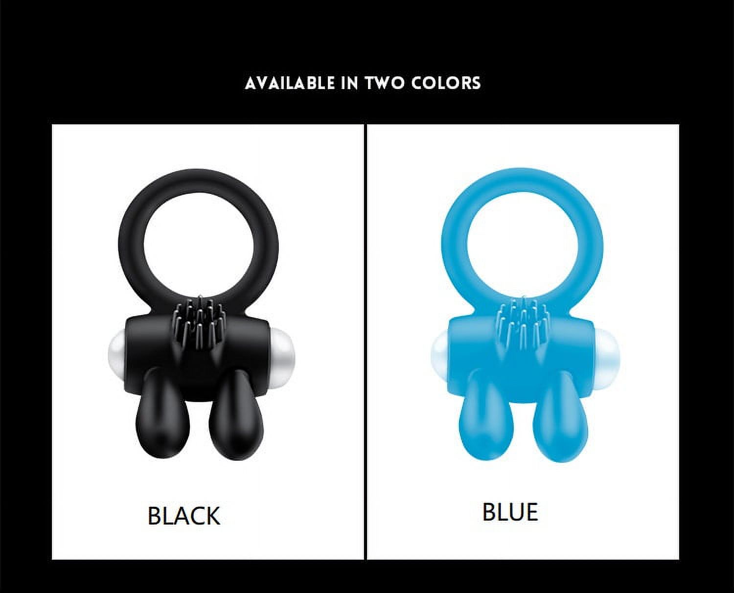 Shock lock ring Blue fun men's wear small rabbit shock ring compact ...